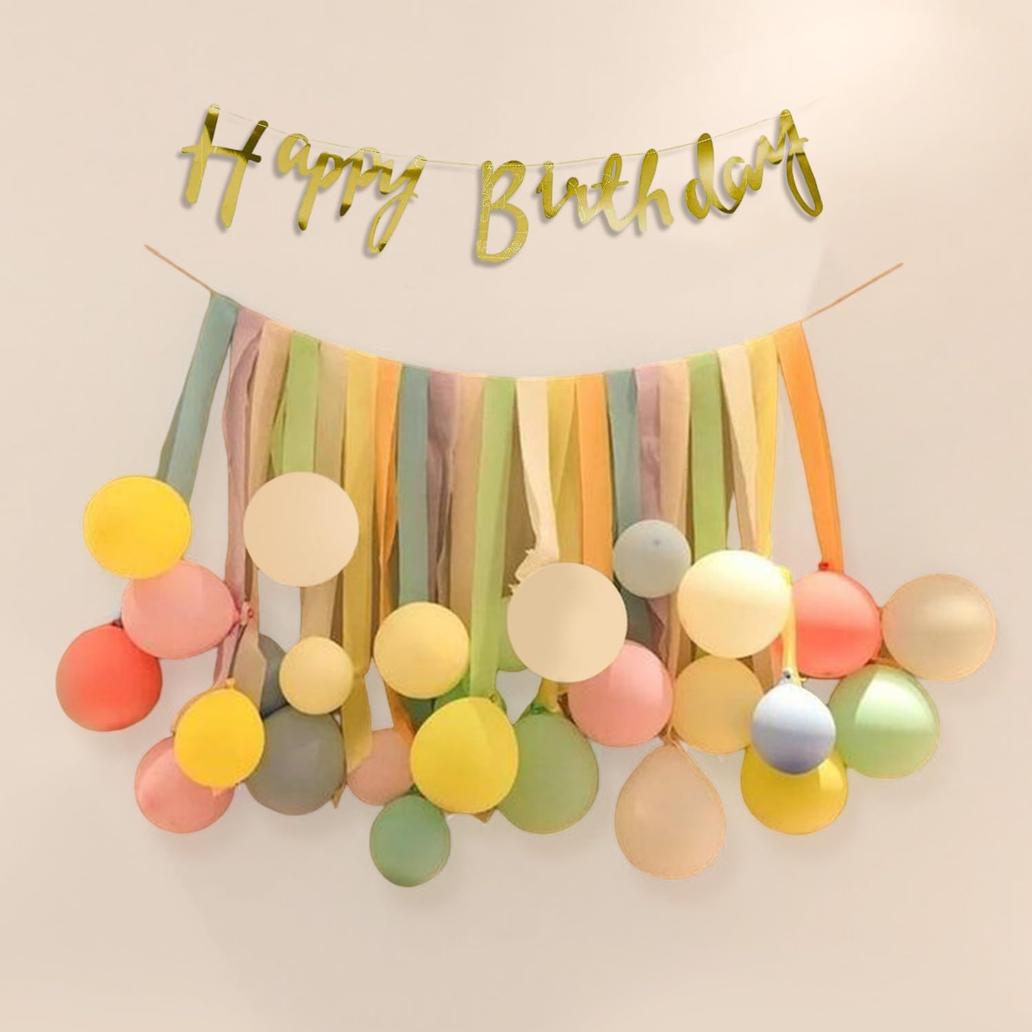 Pastel Multicolor Happy Birthday Decorations - 68Pcs Birthday ...