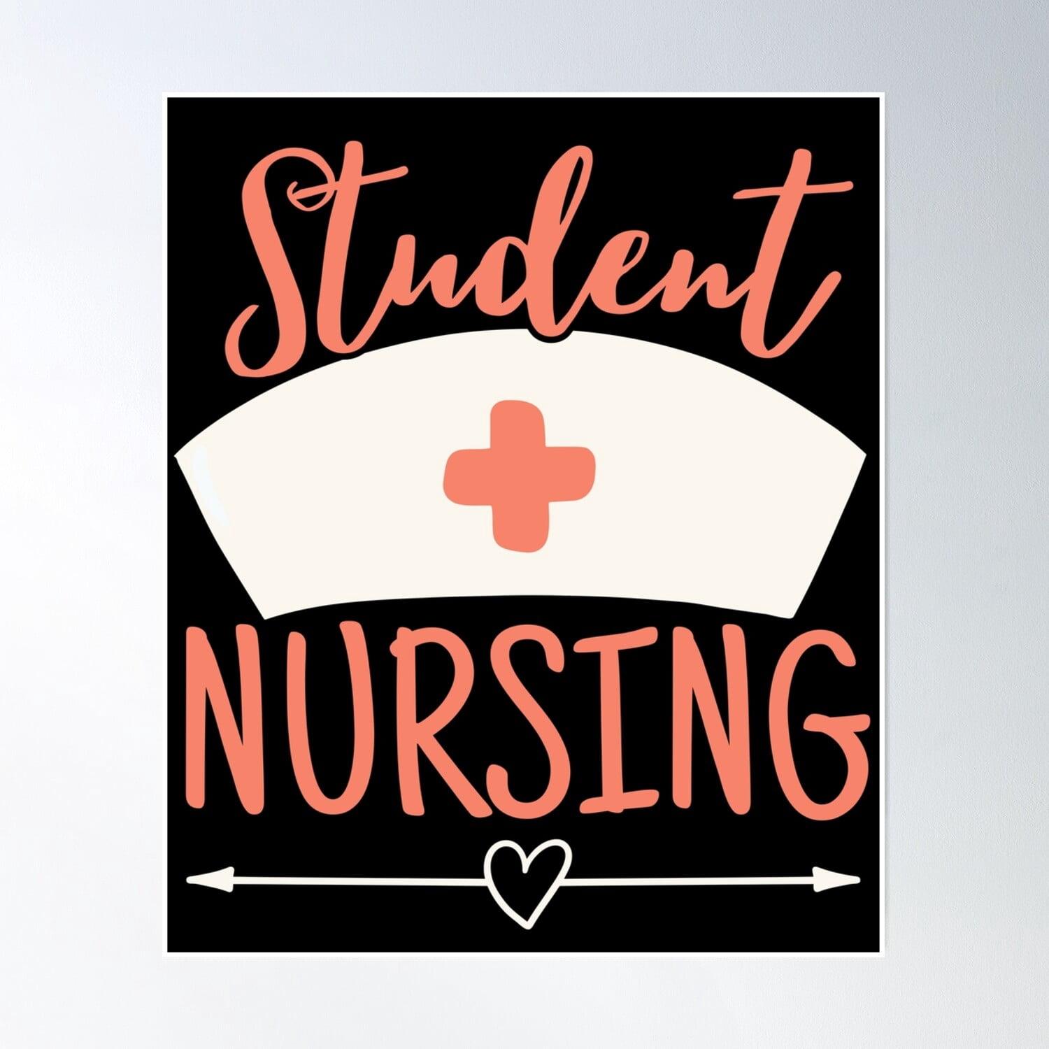 Pastel Nursing Students Nurse Orange Poster Wall Art, Modern Wall Decor ...
