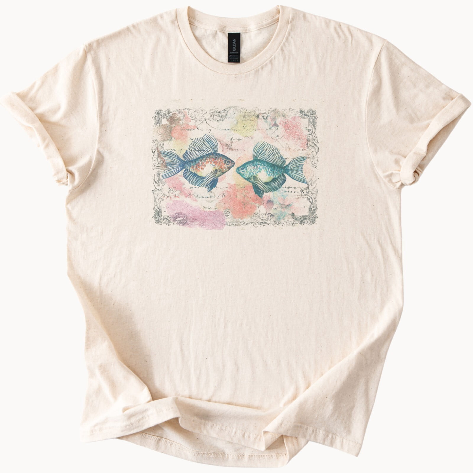 Pastel Ocean Fish Sea Life Graphic T-Shirt - Walmart.com