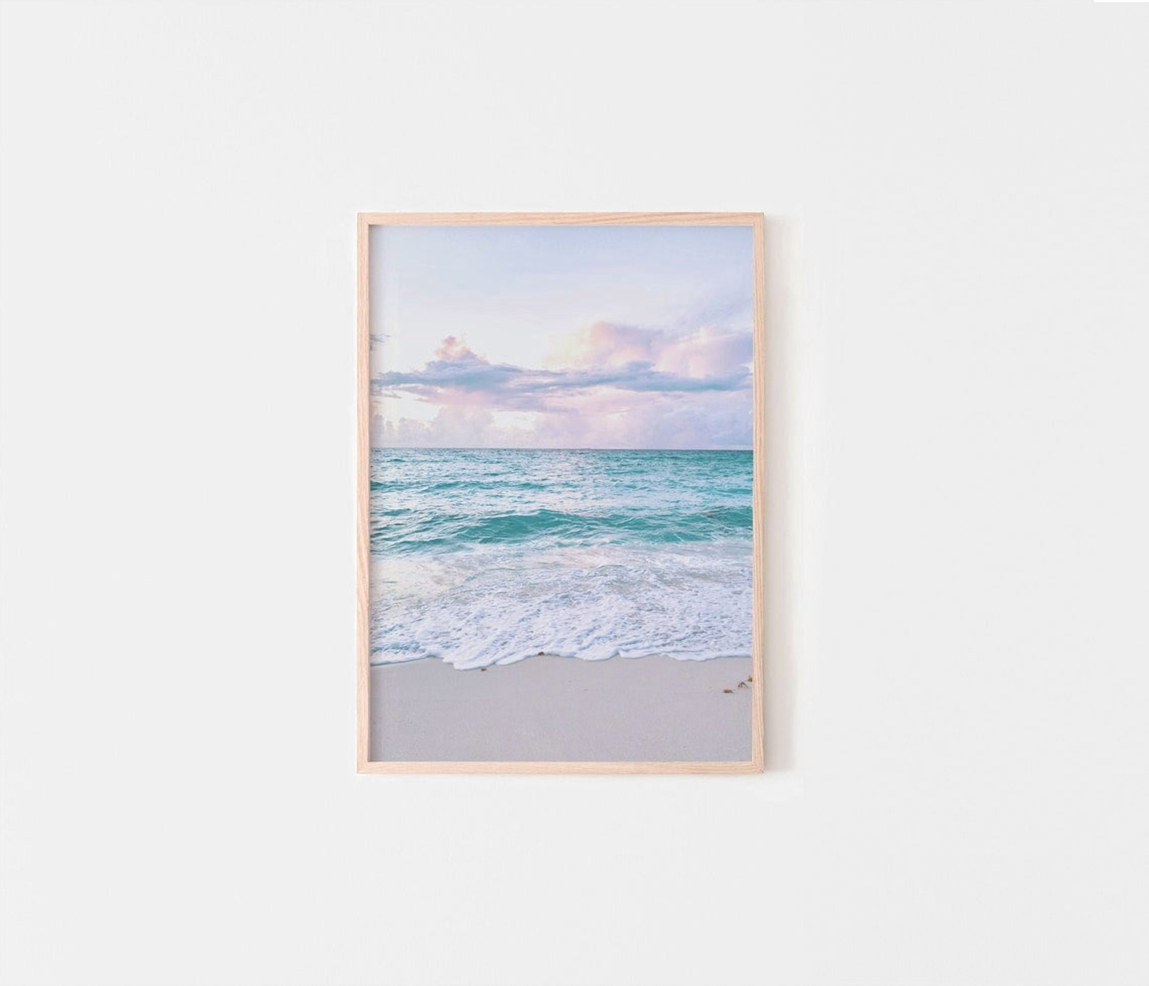 Pastel Ocean Poster Beach Wall Art Modern Coast Photography Poster ...