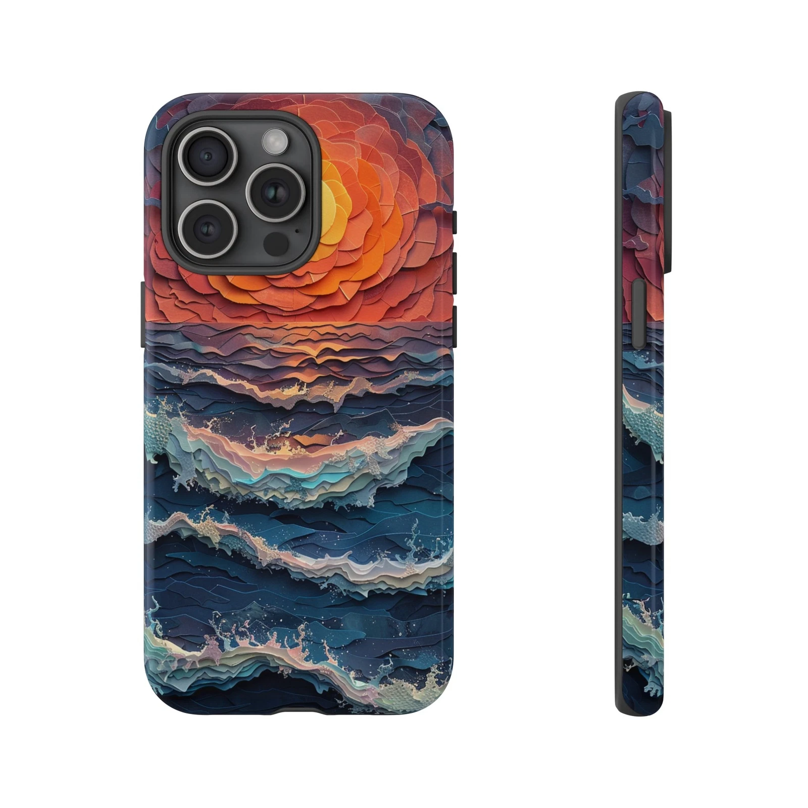 Pastel Ocean Sunset Wave Gradient Paper Horizon Art with iPhone 17 to ...