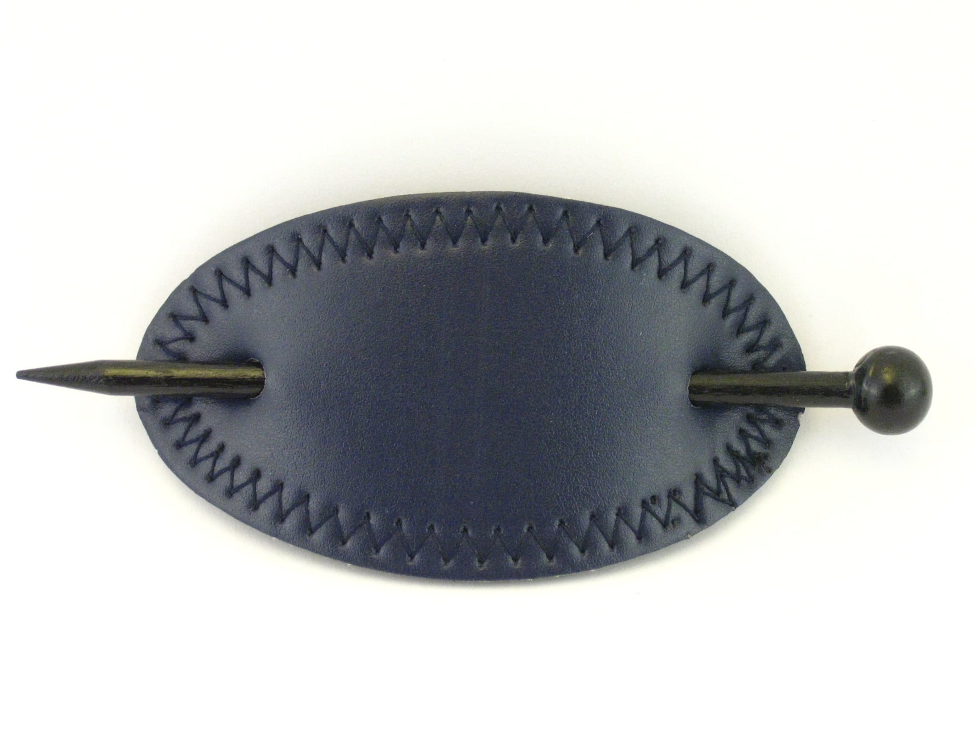 Pastel Oval Stitched Faux Leather Hair Stick Pin, Navy Blue, 1 Ct ...