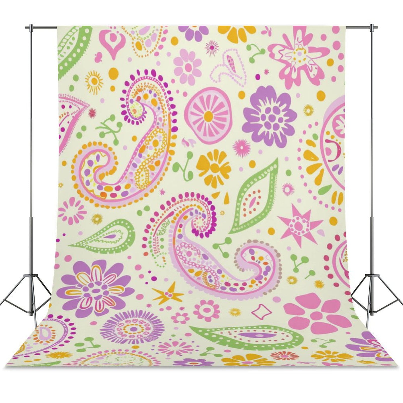 Pastel Paisley Floral Pattern Design Background Spring Wall Backdrop ...