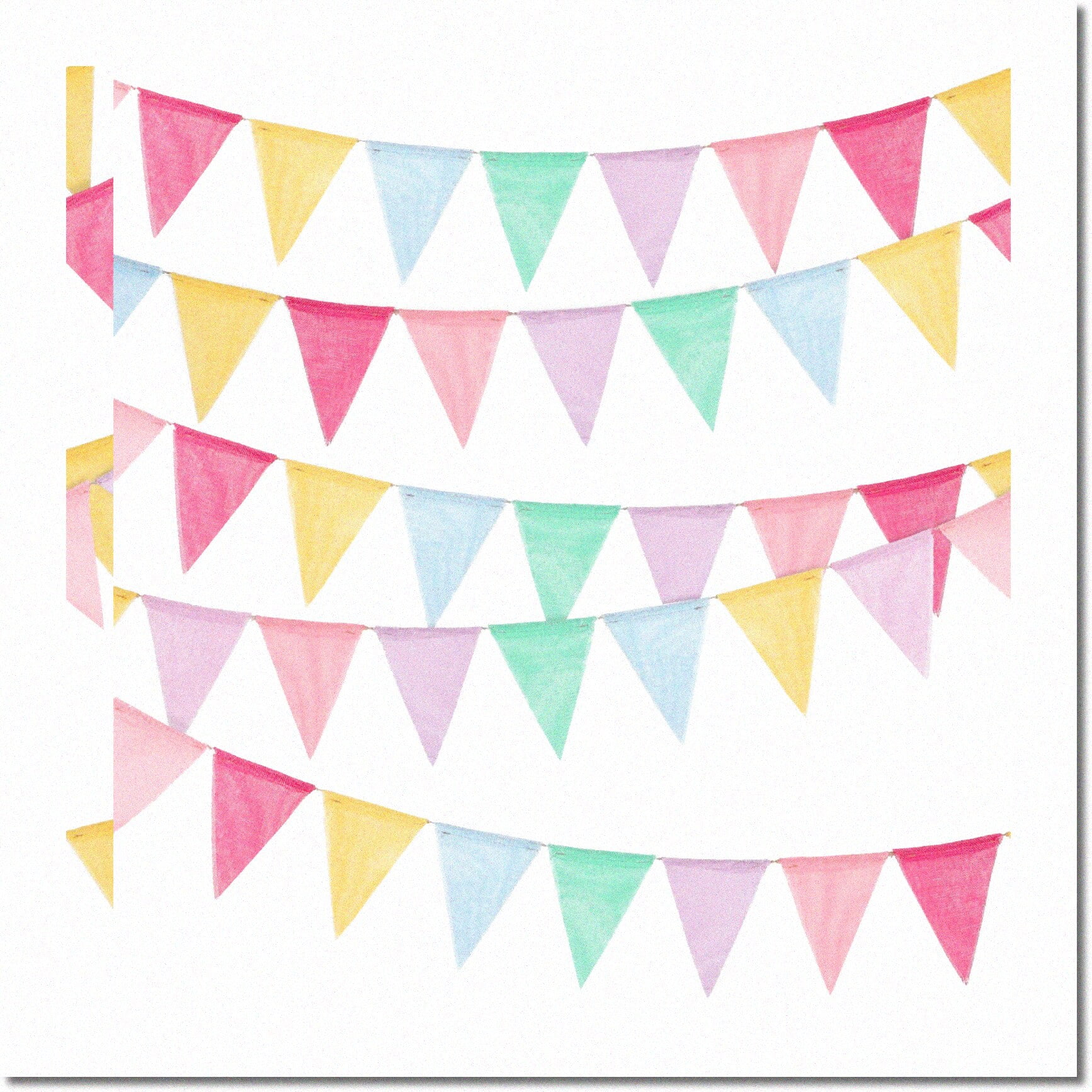 Pastel Party Pennant Banner - Multicolored Fabric Triangle Flag Garland ...