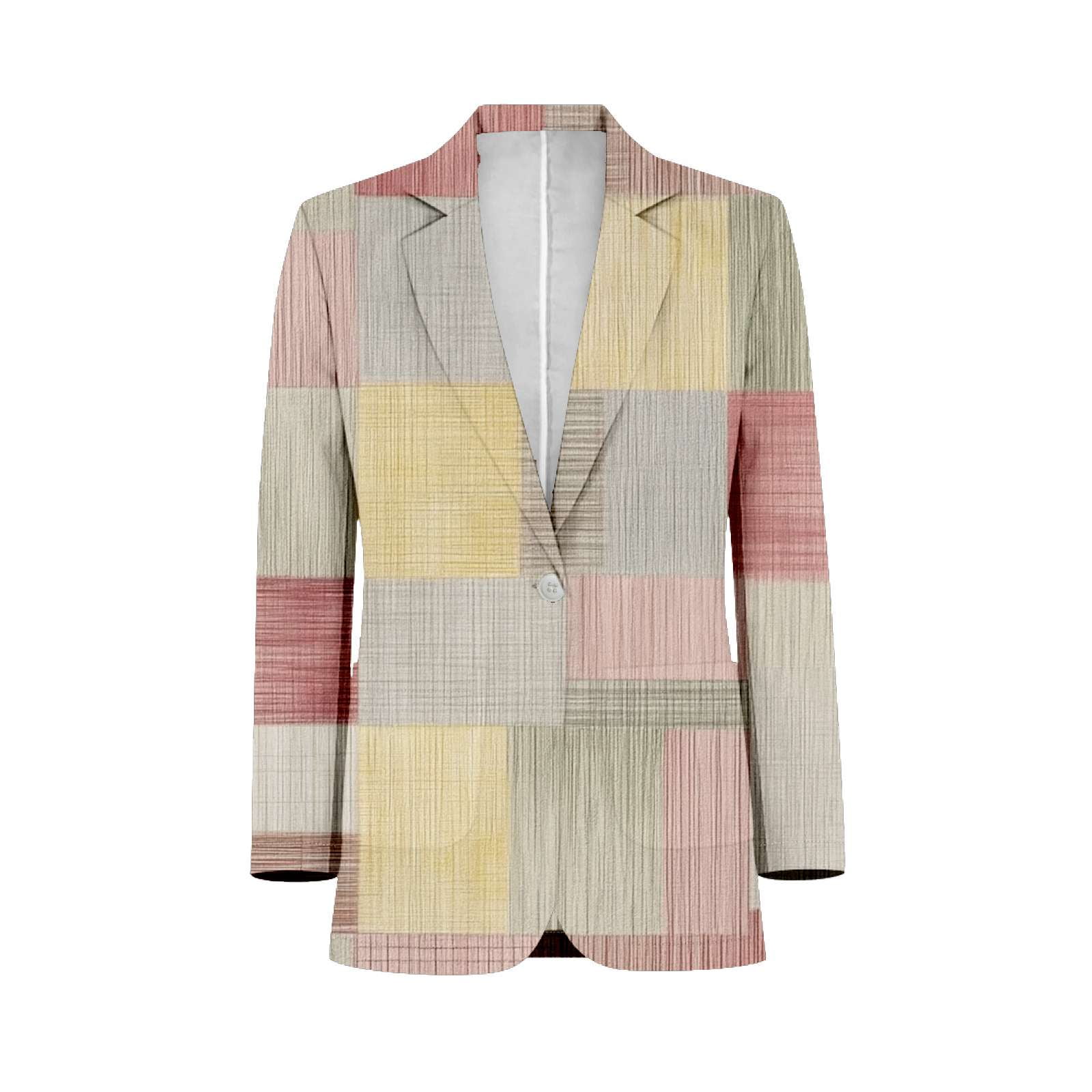 Pastel Patchwork Textile Design Mens Suits Shawl Collar Slim Fit Suit ...