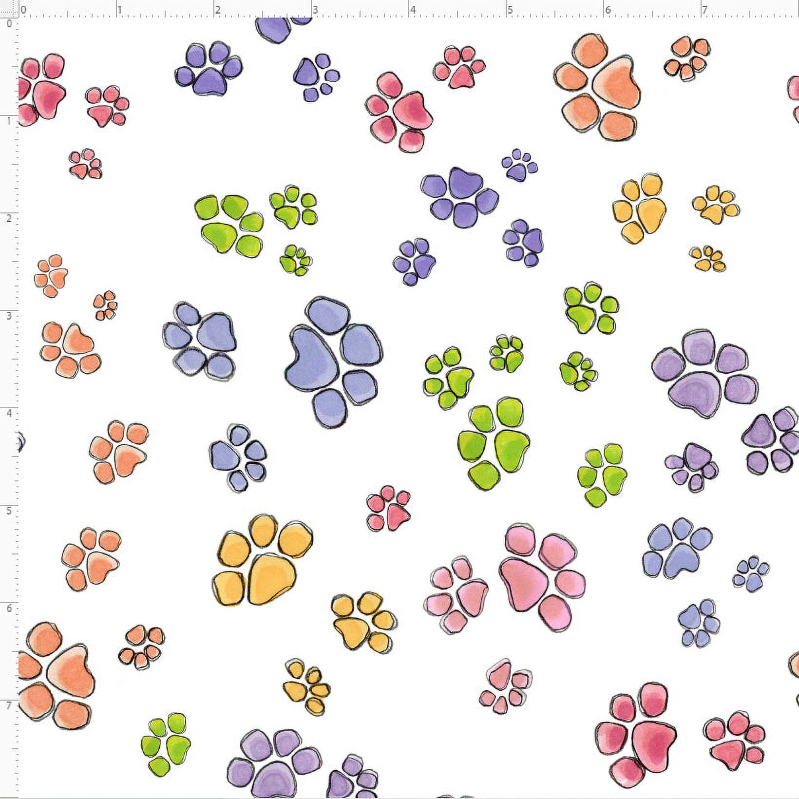 Pastel Paws Fabric Yard - Walmart.com