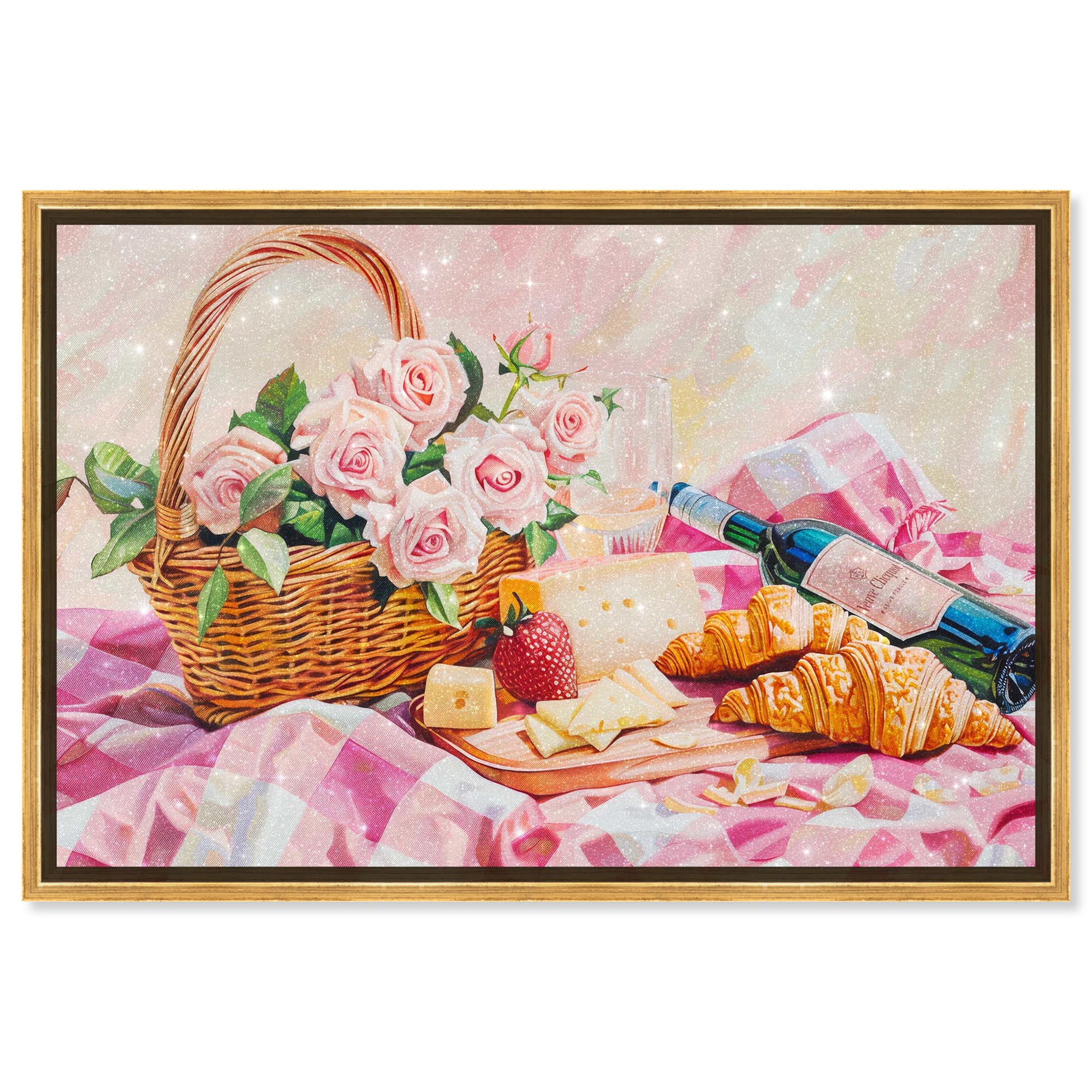 Pastel Picnic Canvas Fashion Glam Art by Art Remedy, Gold Frame, 24" x ...