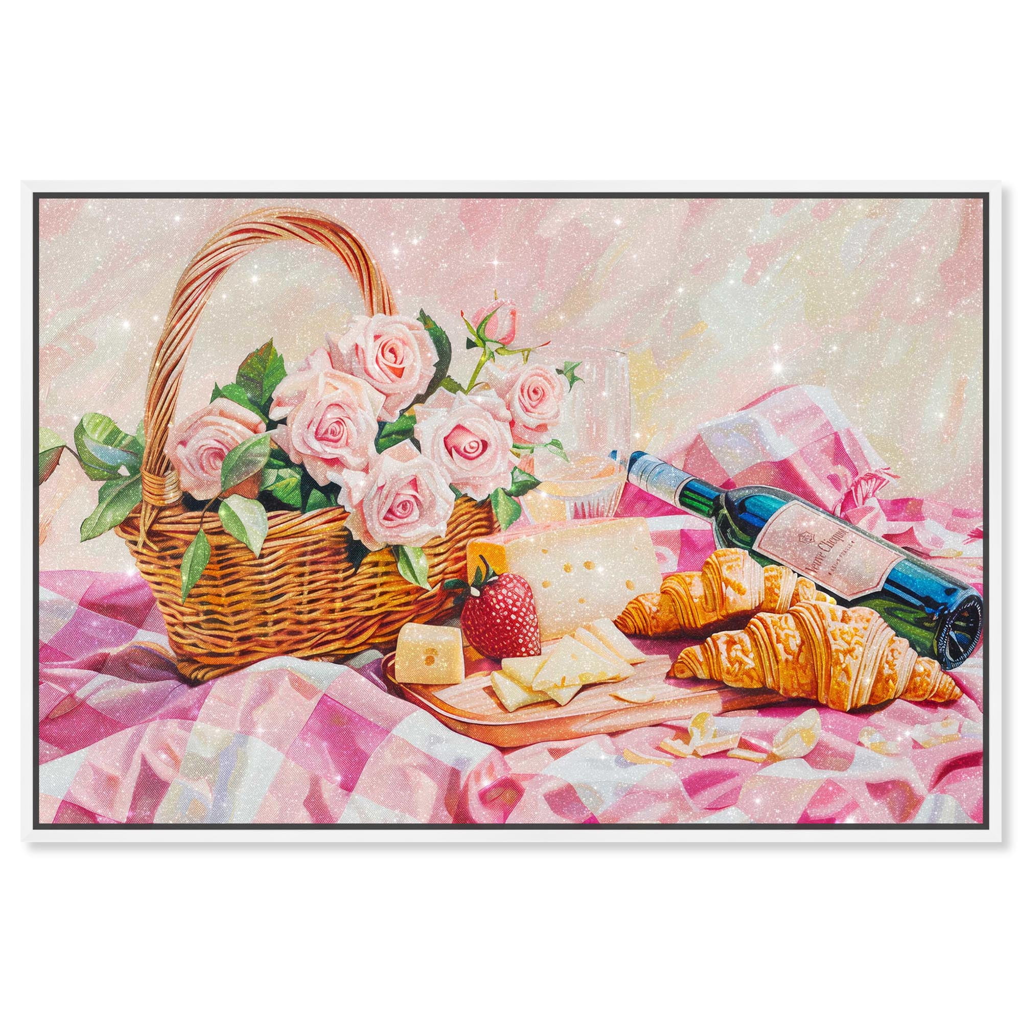 Pastel Picnic Canvas Fashion Glam Art by Art Remedy, White Frame, 24" x 16" - Walmart.com