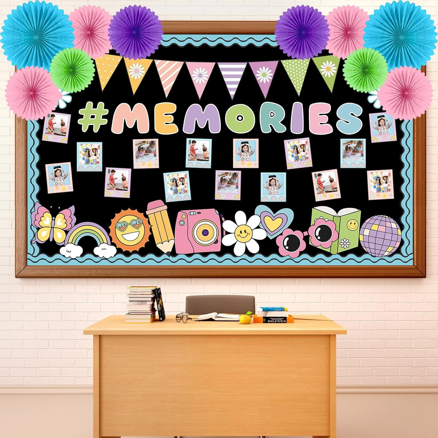 Pastel Picture Frame Groovy Bulletin Board Set Memories Back to School ...