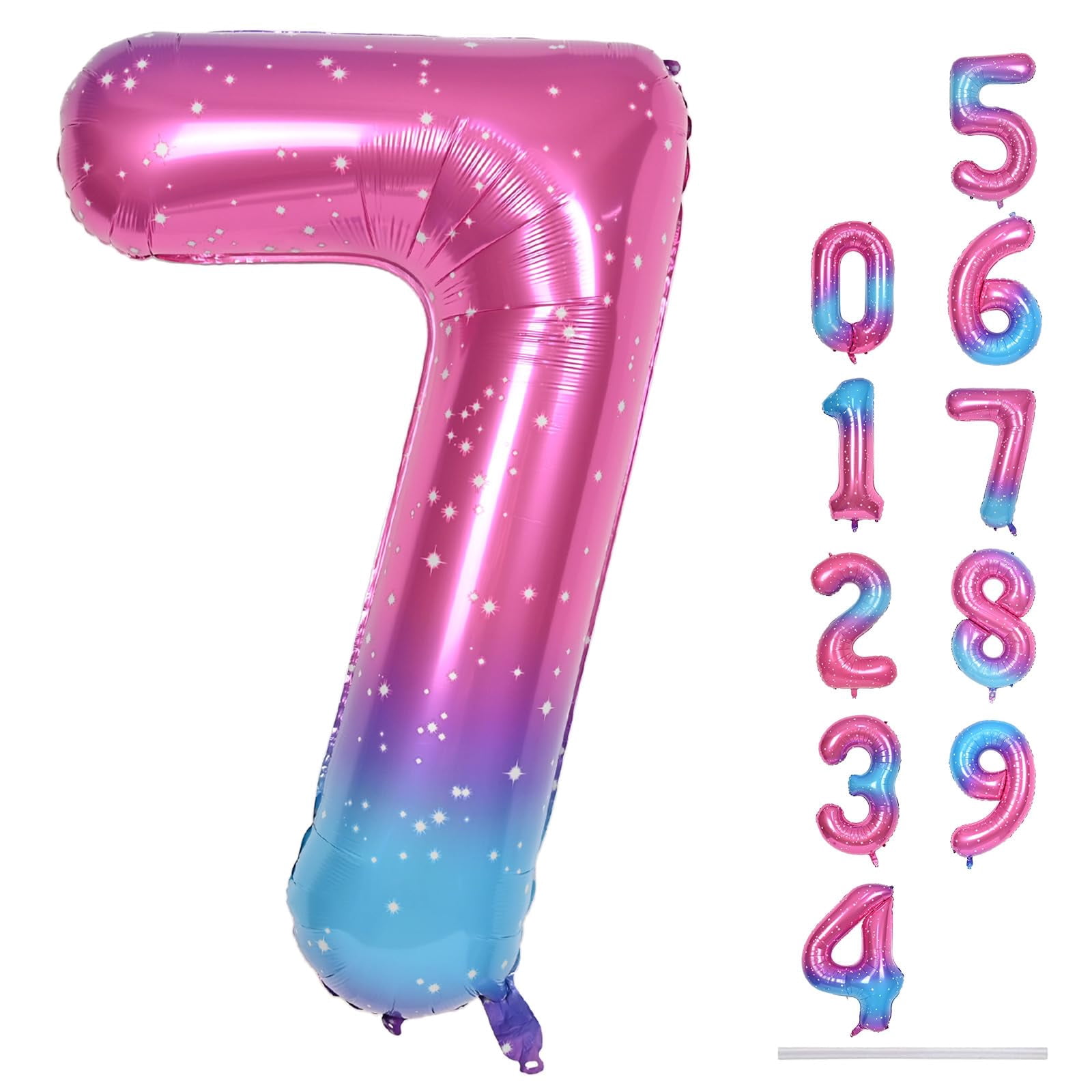 Pastel Pink 1 Balloons, 40 Inch Giant Light Pink Helium Foil Number 0-9 ...