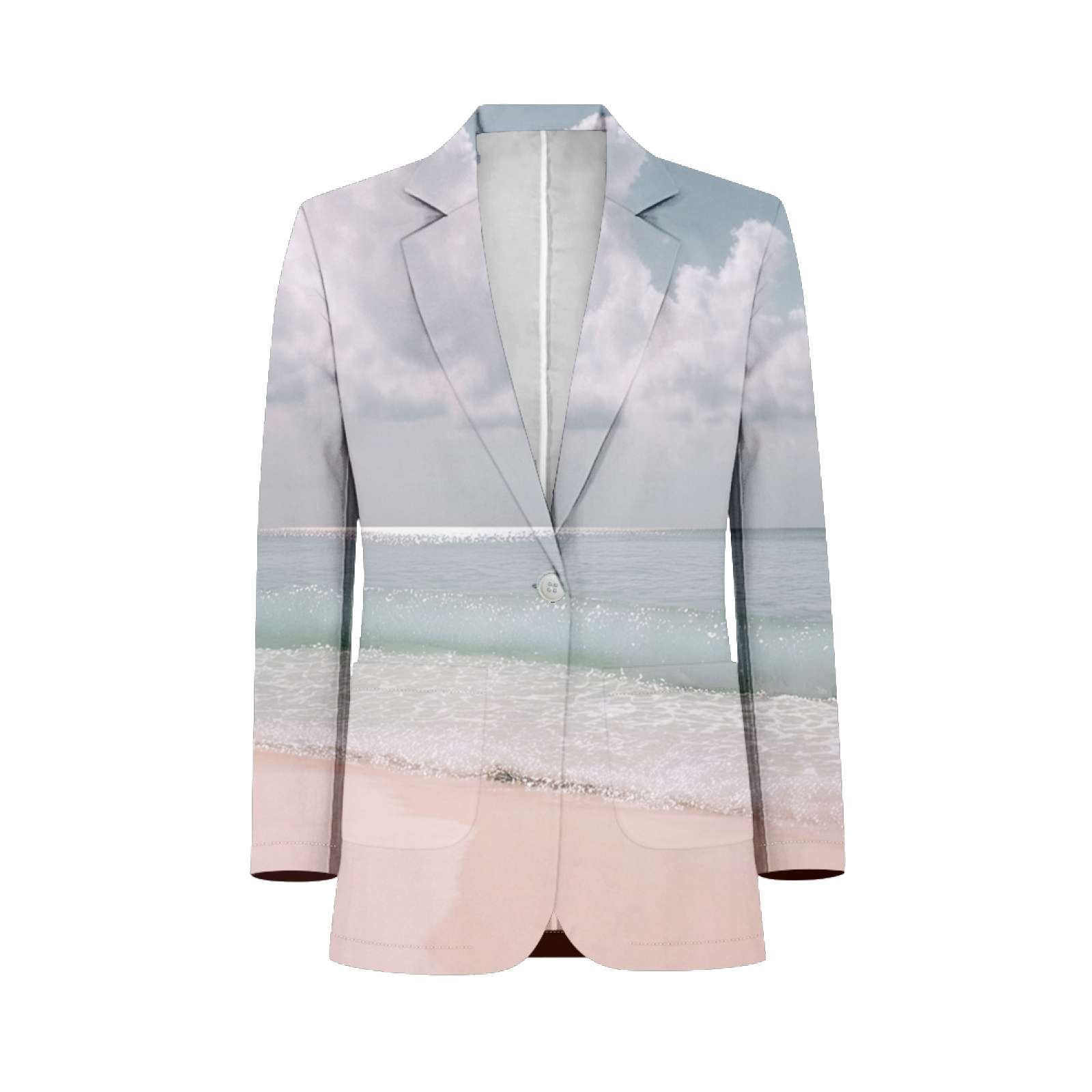 Pastel Pink Beach Scene Men Blazers Slim Clothing Summer Jacket Man ...