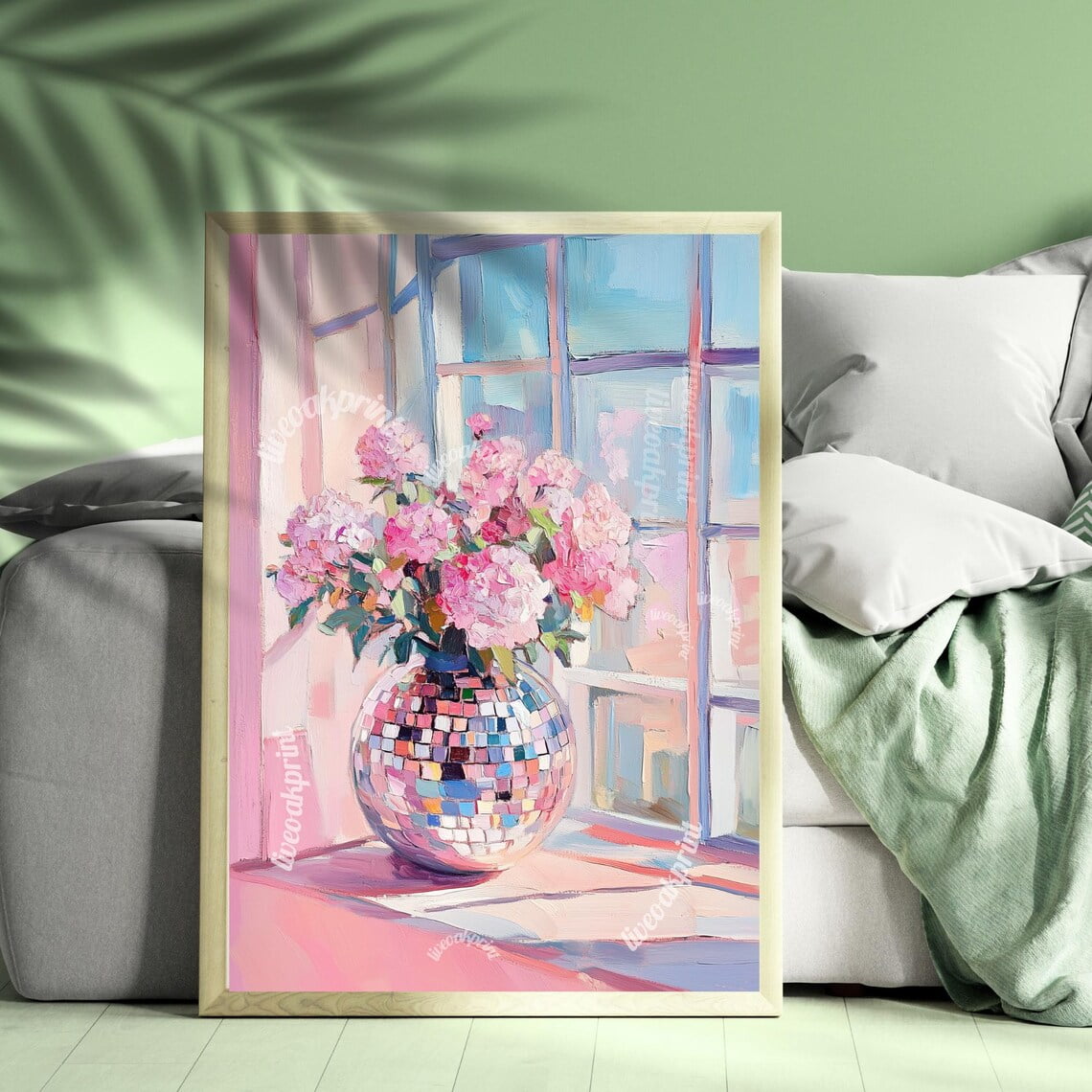 Pastel Pink And Blue Disco Flower Vase - Maximalist Funky Art - Boho ...