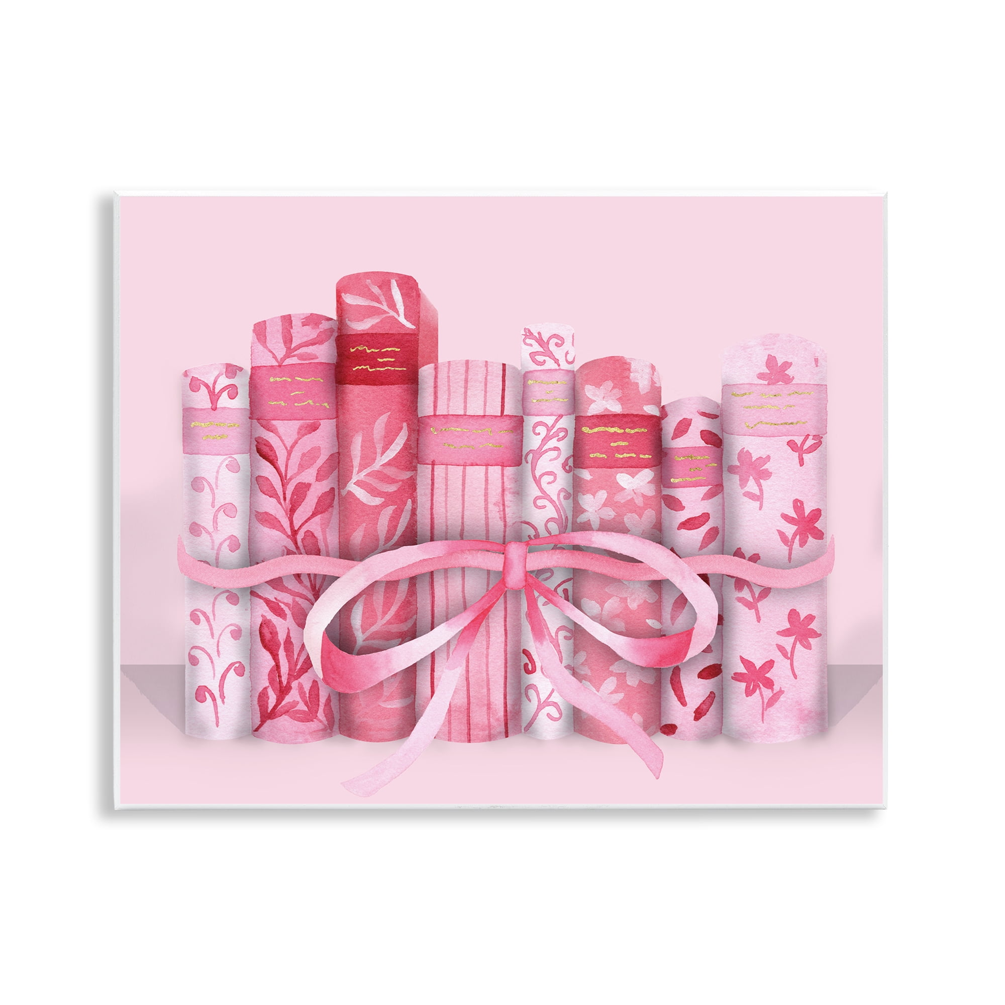 Stupell Industries Pastel Pink Book Lovers Wall Plaque Art, design by ...