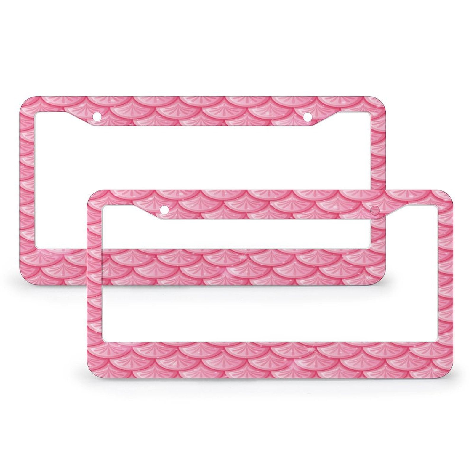 Pastel Pink Fish Scales Seamless Pattern Aluminum Metal Car License ...