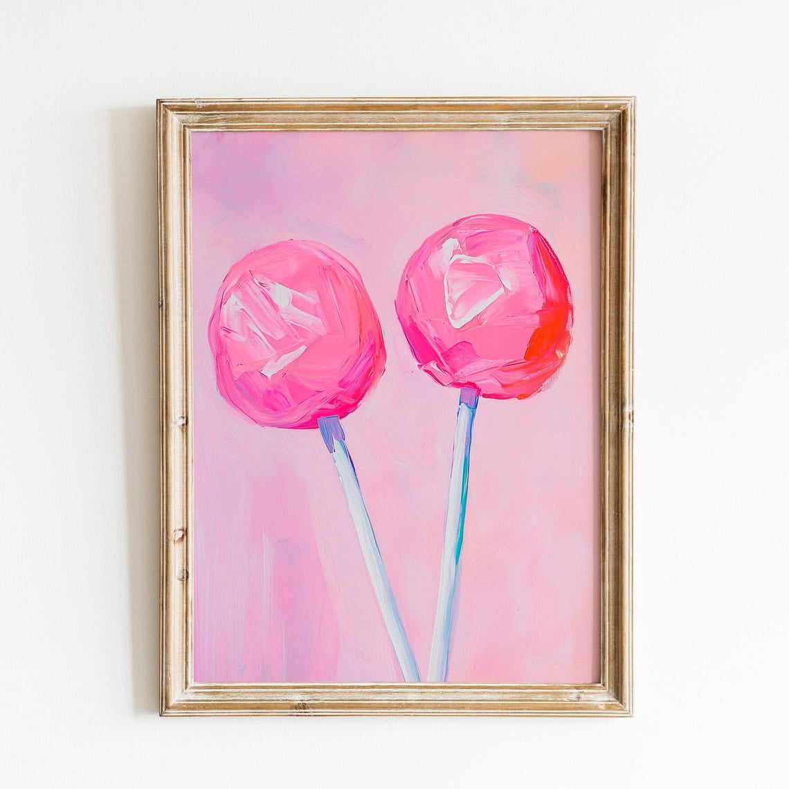 Pastel Pink Lollipop Candy Pop Art Cute Kitchen Wall Decor Pastel Pink ...