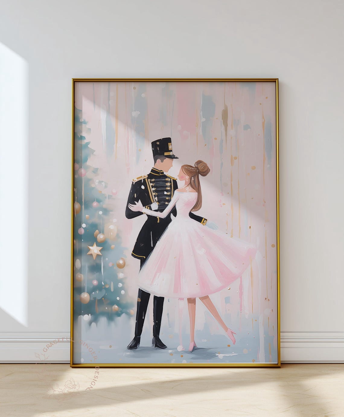 Pastel Pink Nutcracker Prince Christmas Art Print: Trendy Holiday Wall ...