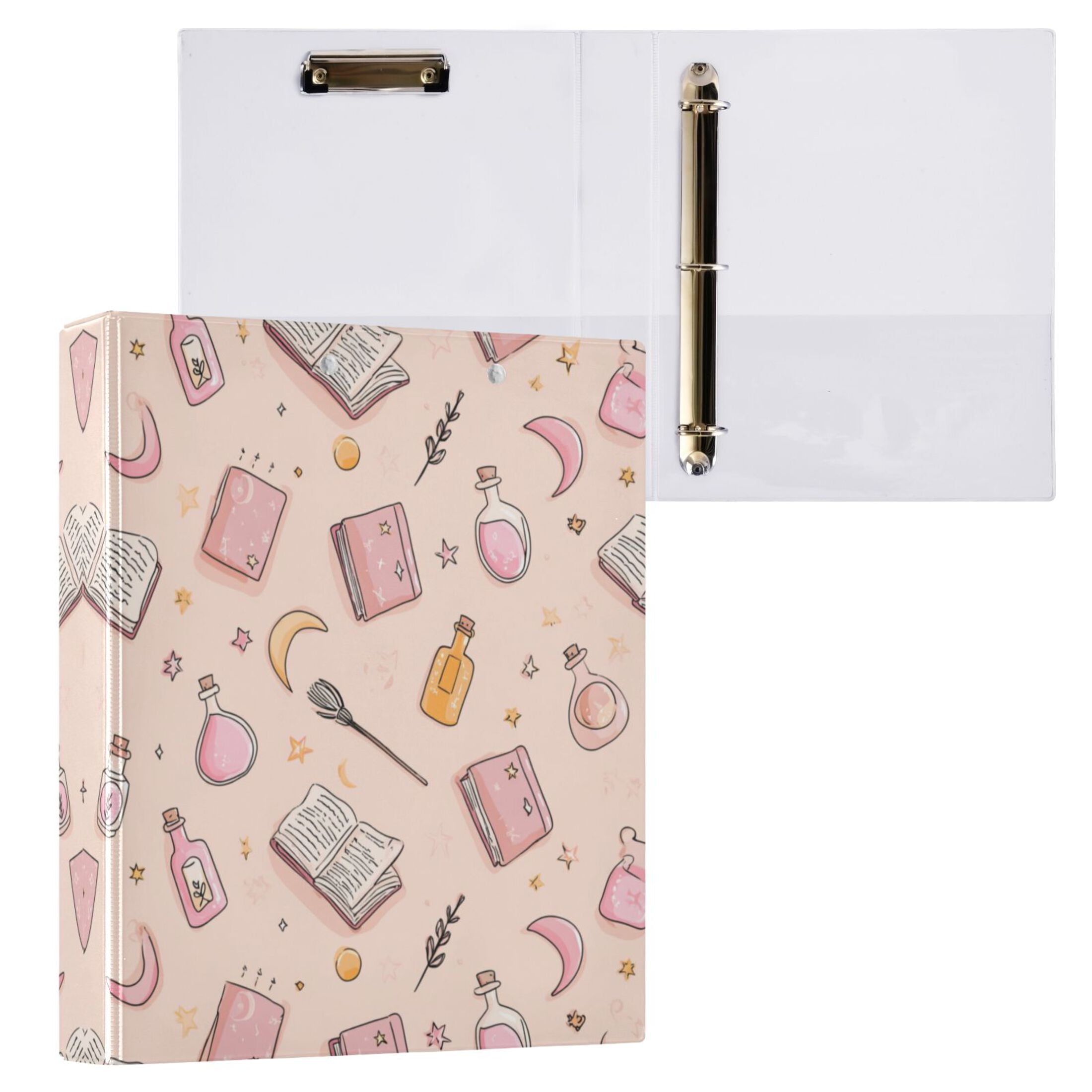 Pastel Pink Witchy Items 3 Ring Hardcover Binders 1.5in Round Rings for ...