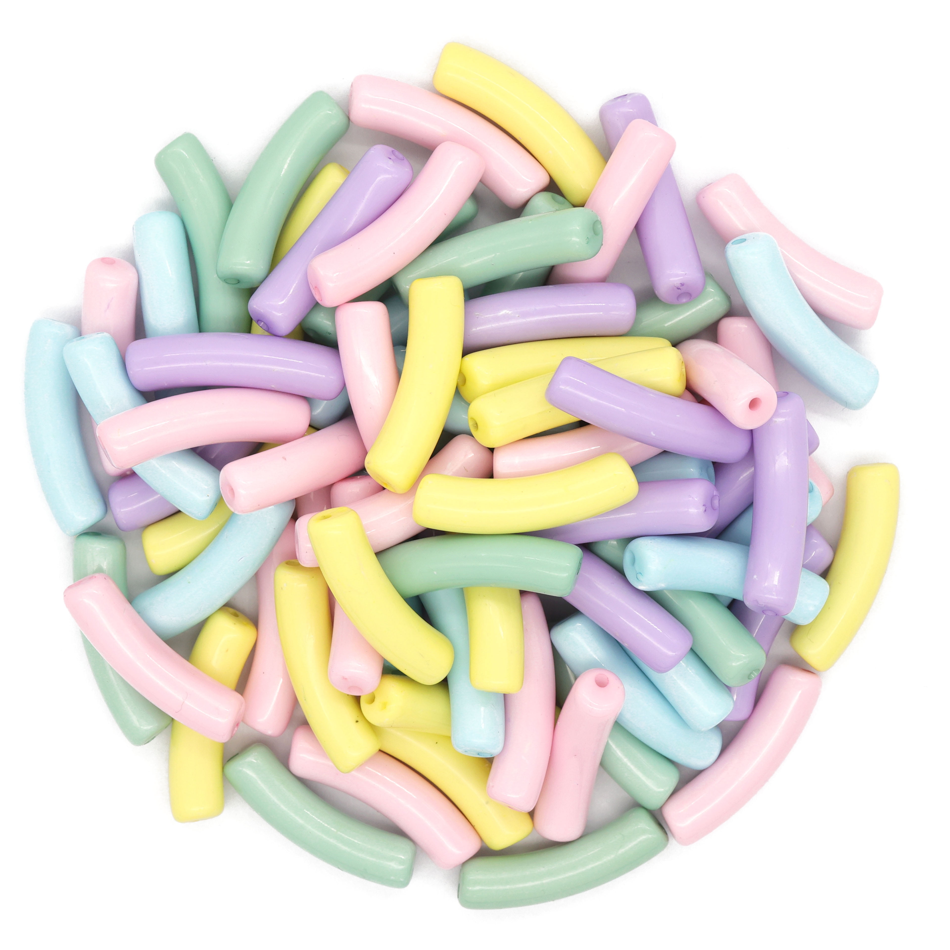 Pastel Plastic Tube Beads by Creatology 90pc - Walmart.com