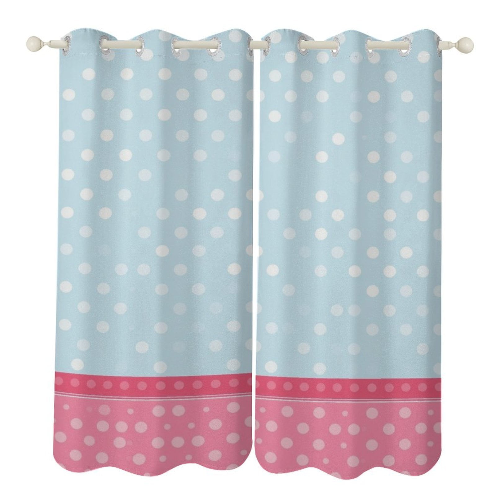Pastel Polka Dot Background Window Curtains Drapes Bedroom Living Room ...