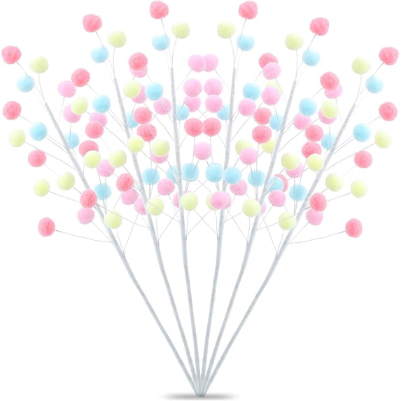 Pastel Pom Poms Christmas Decorations & Felt Christmas Picks and Sprays ...