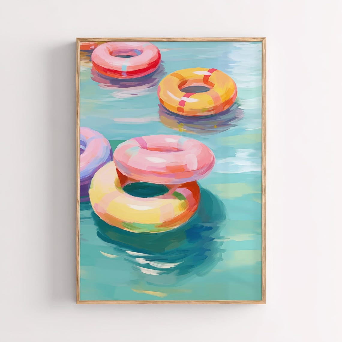 Pastel Pool Float Poster: Colorful Beach House Art, Unframed Poster ...