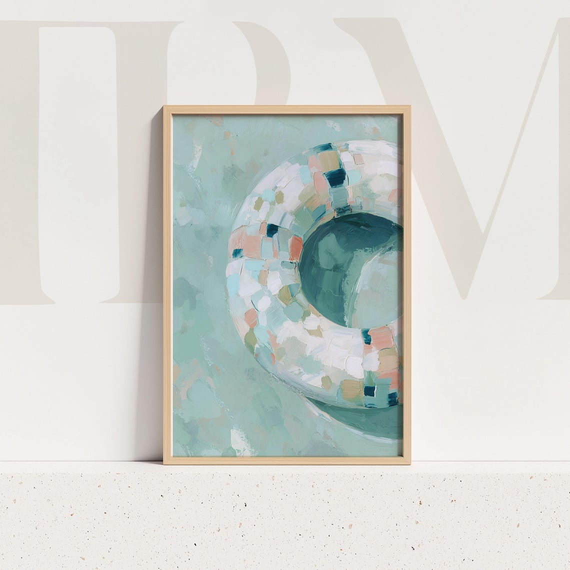 Pastel Pool Float Print, Abstract Coastal Summer Wall Art Home Decor ...