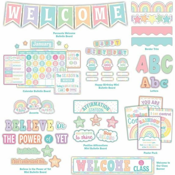 Pastel Pop Decor Set Bulletin Board Set - Walmart.com