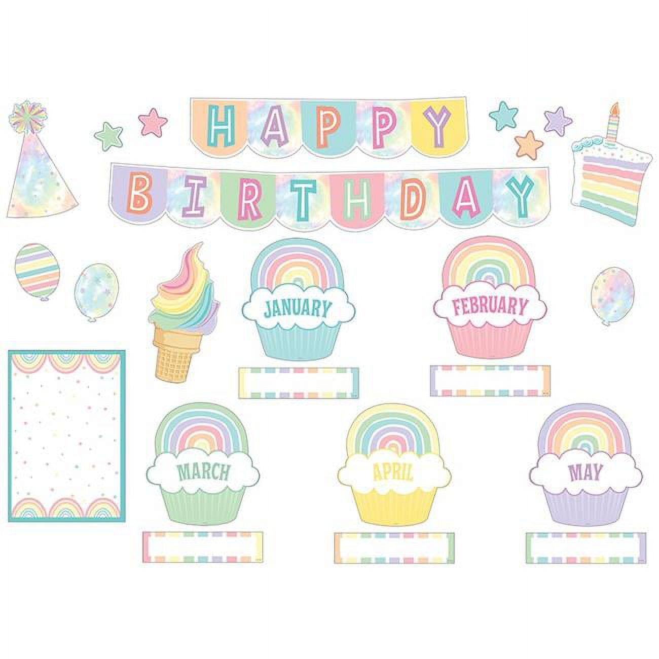 Pastel Pop Happy Birthday Mini Bulletin Board [TCR8415] - Walmart.com
