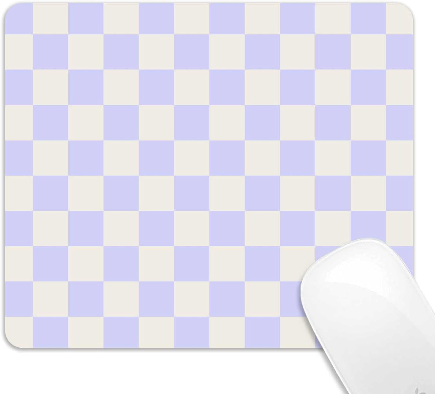 Pastel Purple Checkered Mouse Pad, Cute Mousepad for Home Office, Anti ...