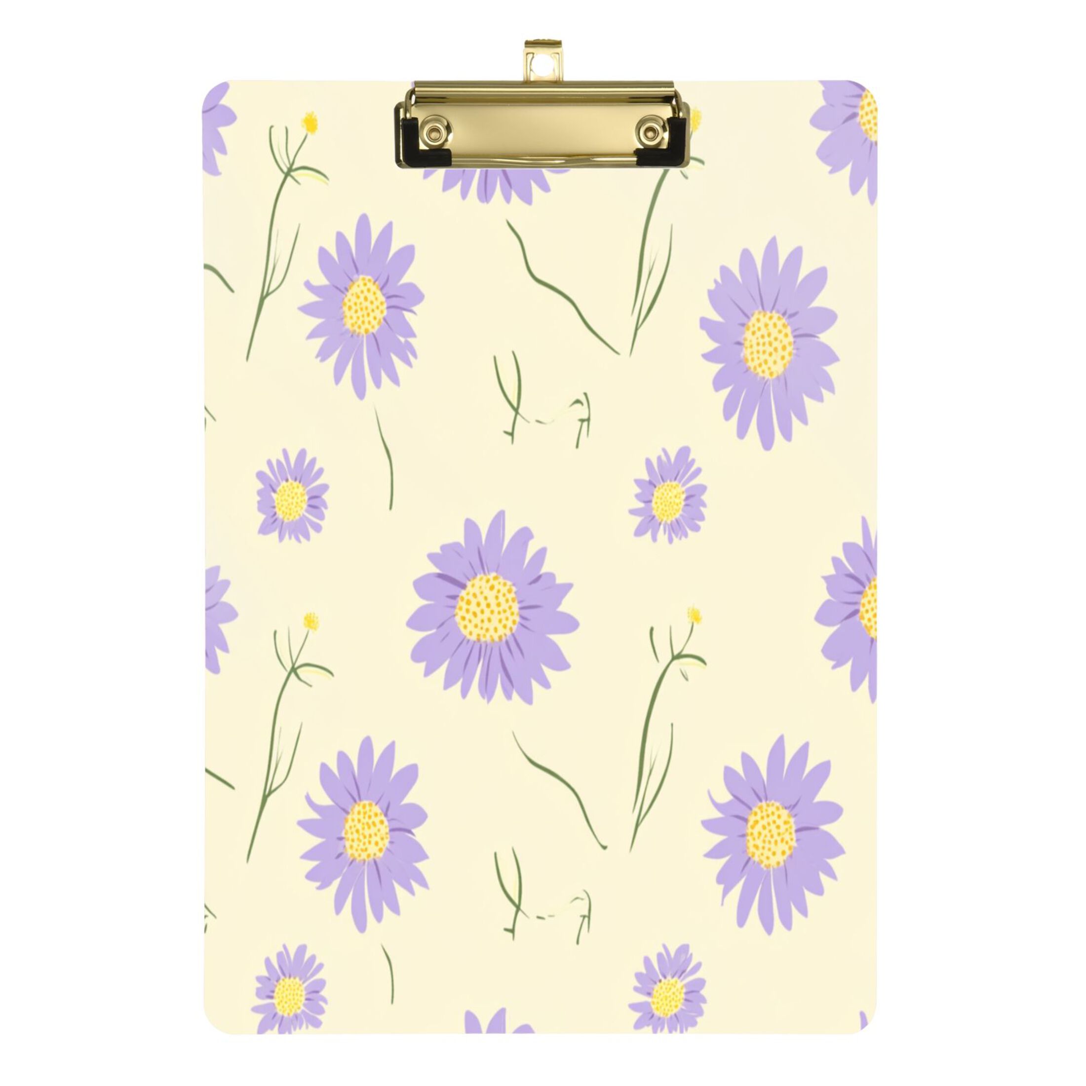 Pastel Purple Chrysanthemum Pattern Acrylic Clipboards A4 Standard Size ...