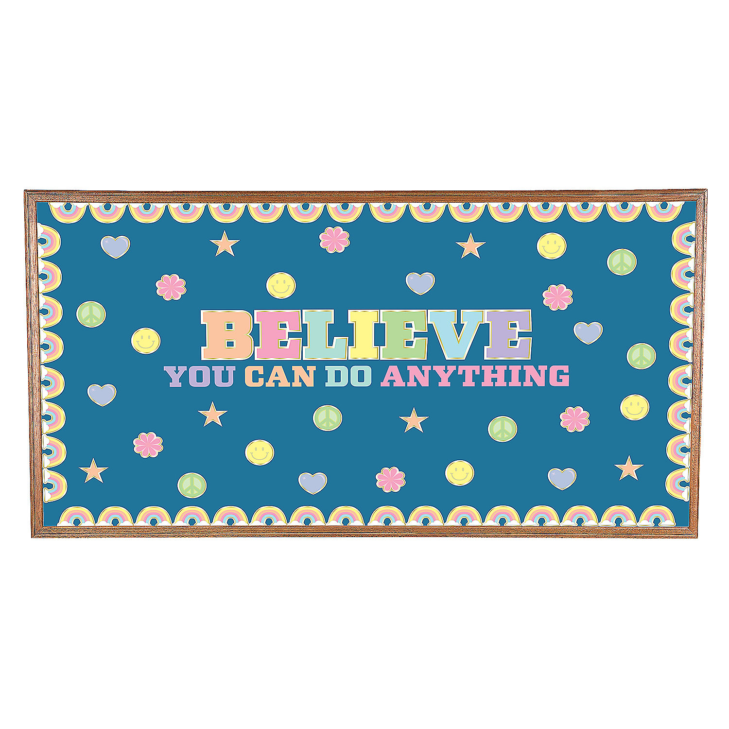 Pastel Rainbow Believe Classroom Bulletin Board Set - 80 Pc. - Walmart.com
