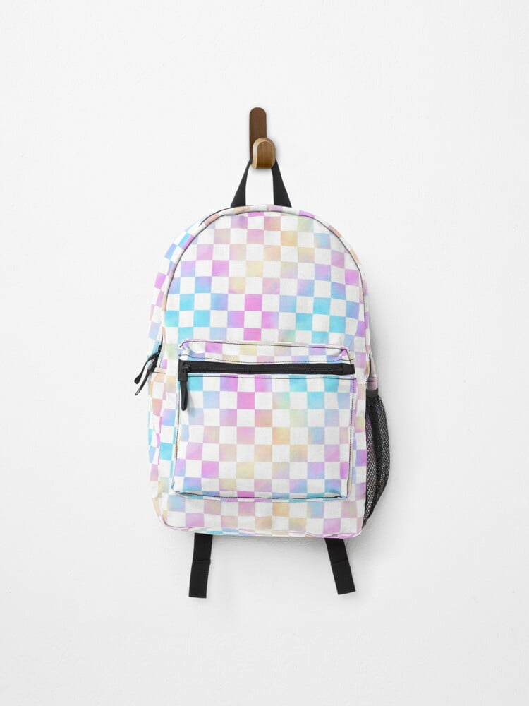 Pastel Rainbow Checker Pattern Backpack - Walmart.com