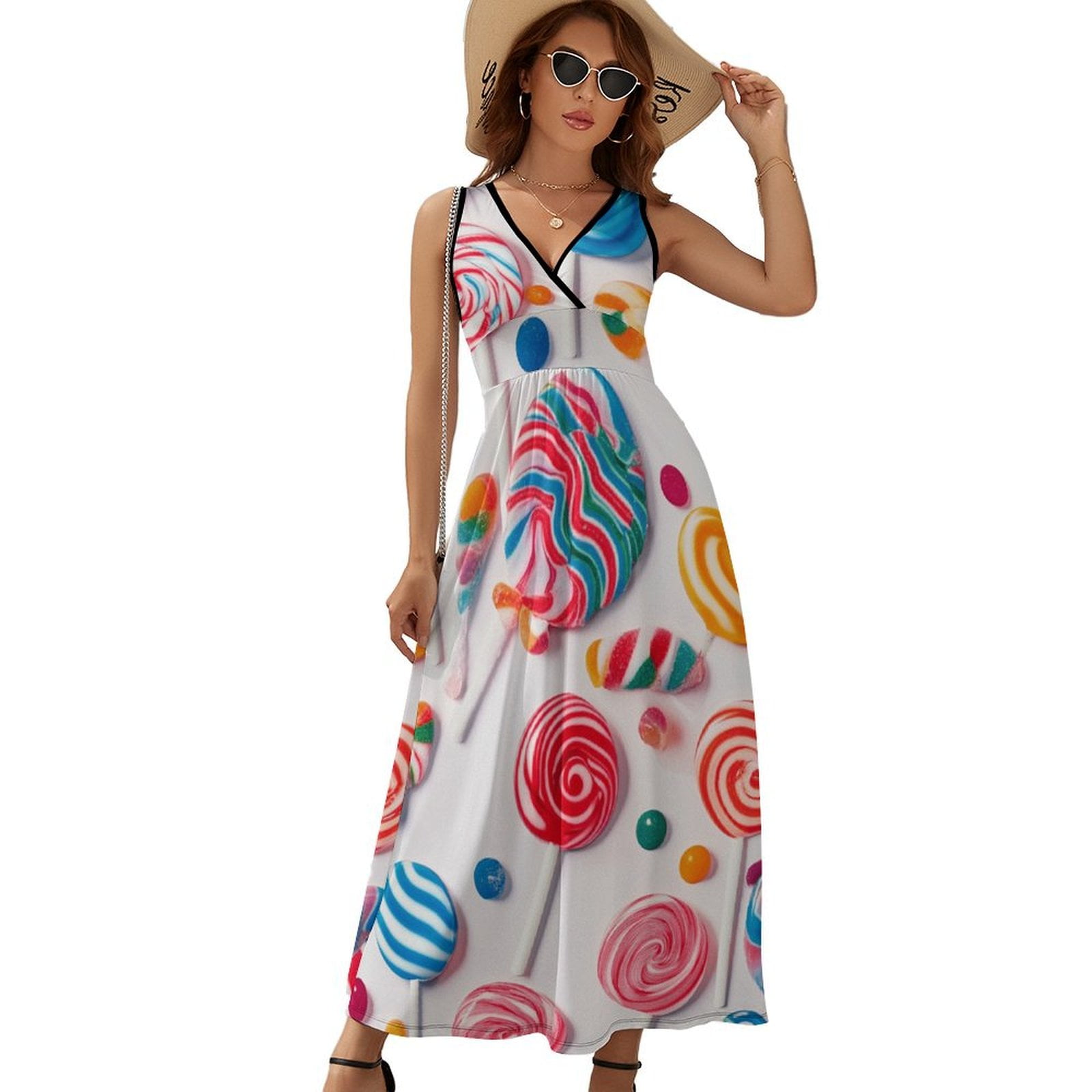 Pastel Rainbow Lollipop Dress Fashion Boho Beach Long Dresses Female ...
