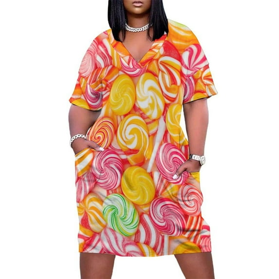 Pastel Rainbow Lollipop Loose Pocket Dress Dresses Summer Summer ...