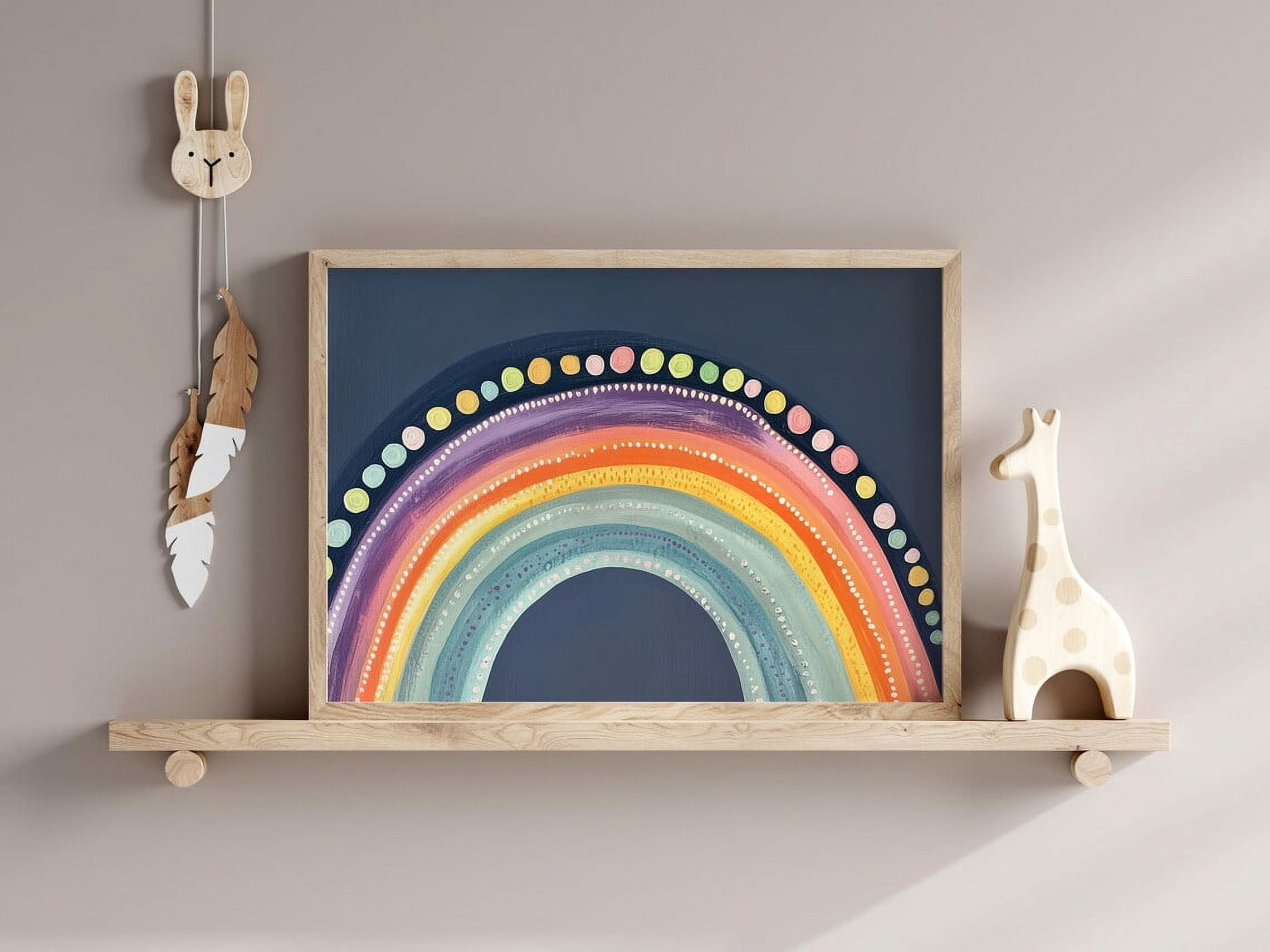 Pastel Rainbow Nursery Print, Playroom Poster, Boho Colors Kids Room ...