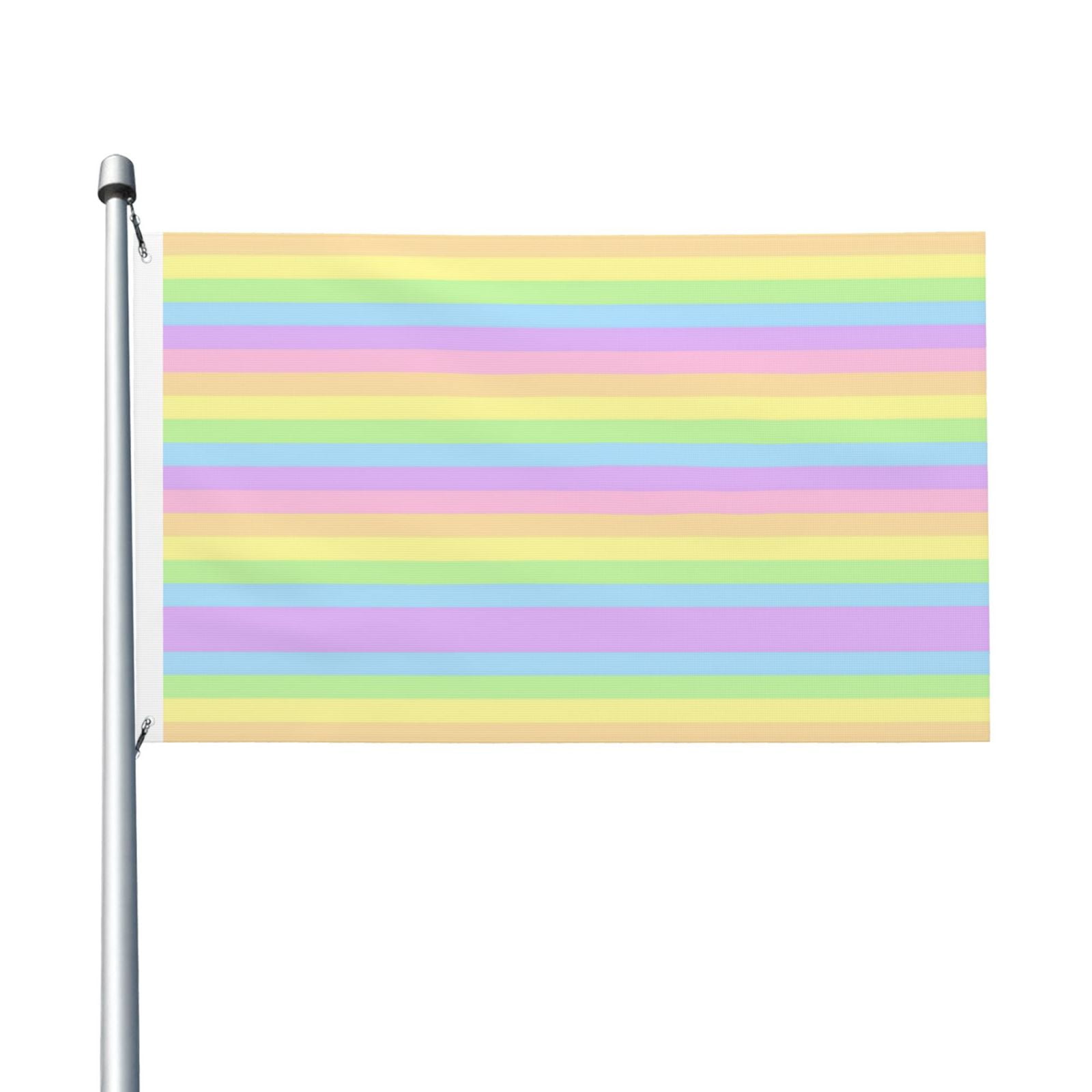 Pastel Rainbow Striped Flags 3 X 5 Foot Printed Bright And Vivid Colors ...