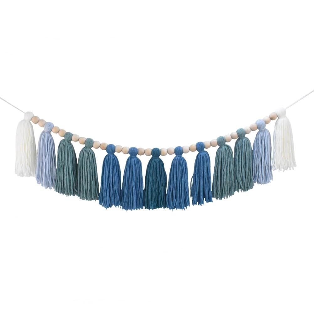 Pastel Rainbow Tassel Garland Handmade Colorful Yarn Bunting Banner for ...
