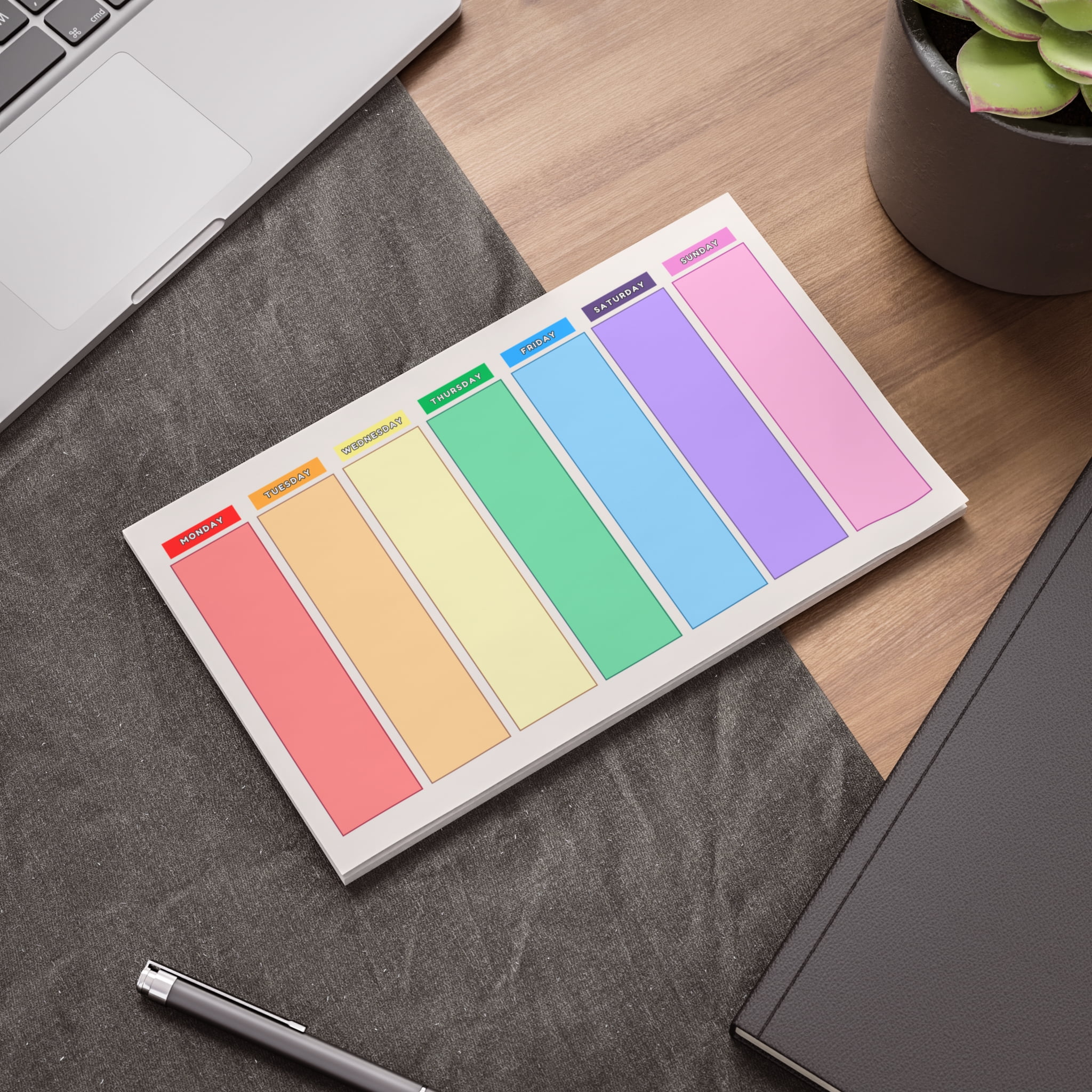 Pastel Rainbow Weekly Planner Post-it® Note Pad - Walmart.com