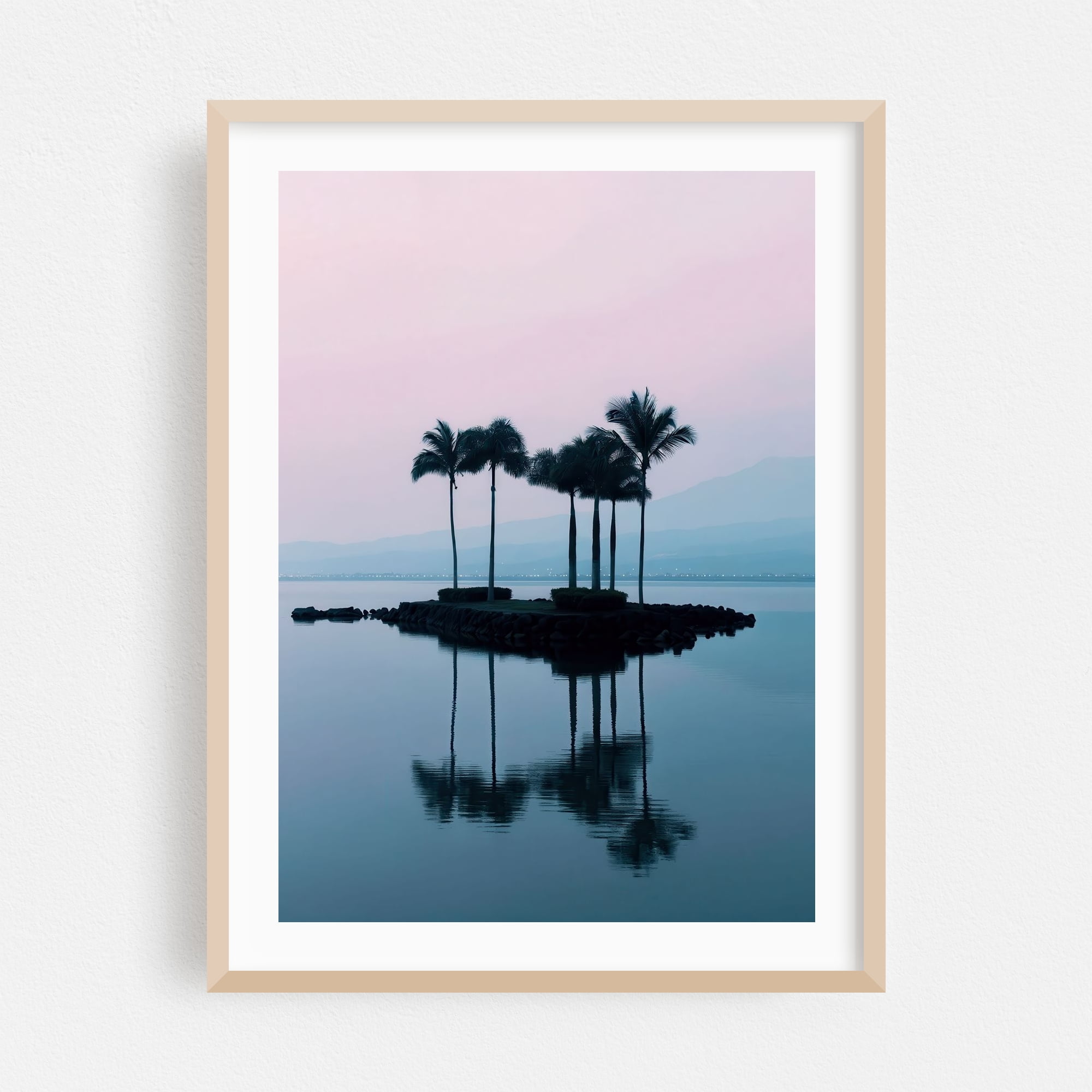 Pastel Reflections - Photography Palm Tree Tropical Seascape Minimalist ...