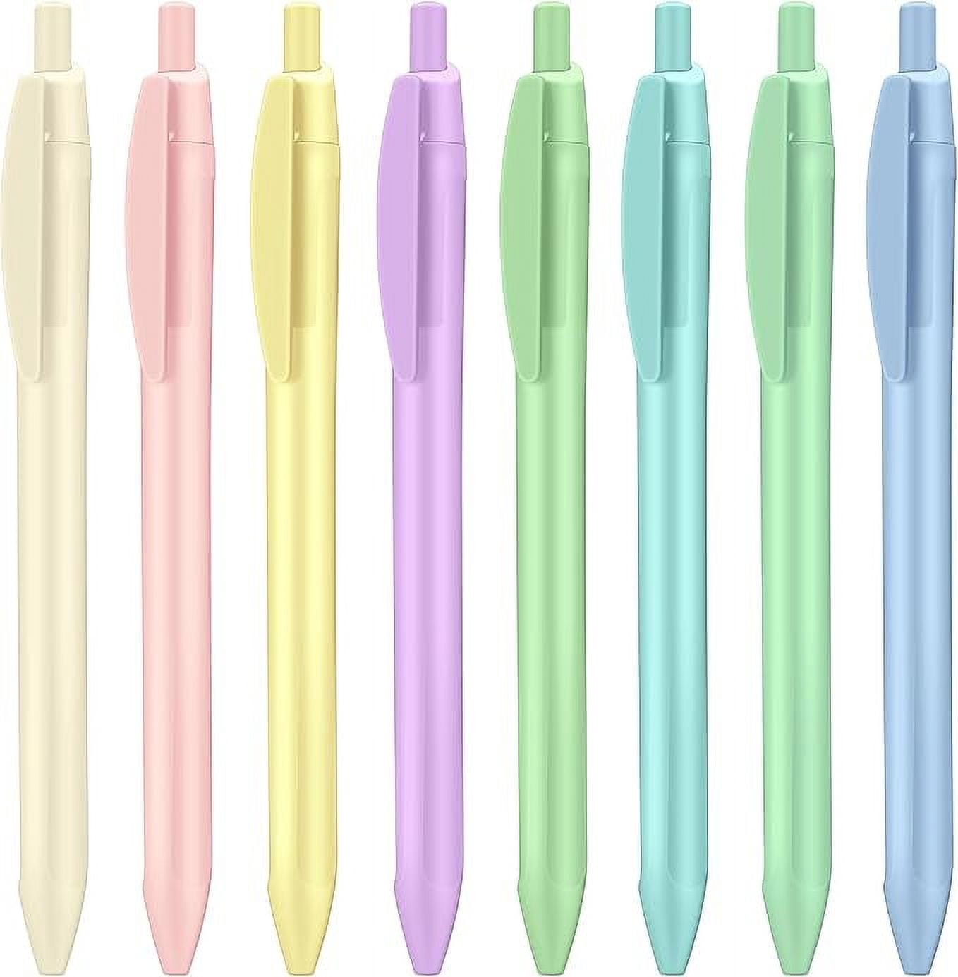 Pastel Retractable Ballpoint Pens,Medium Point 1.0mm Black Ink,Quick ...
