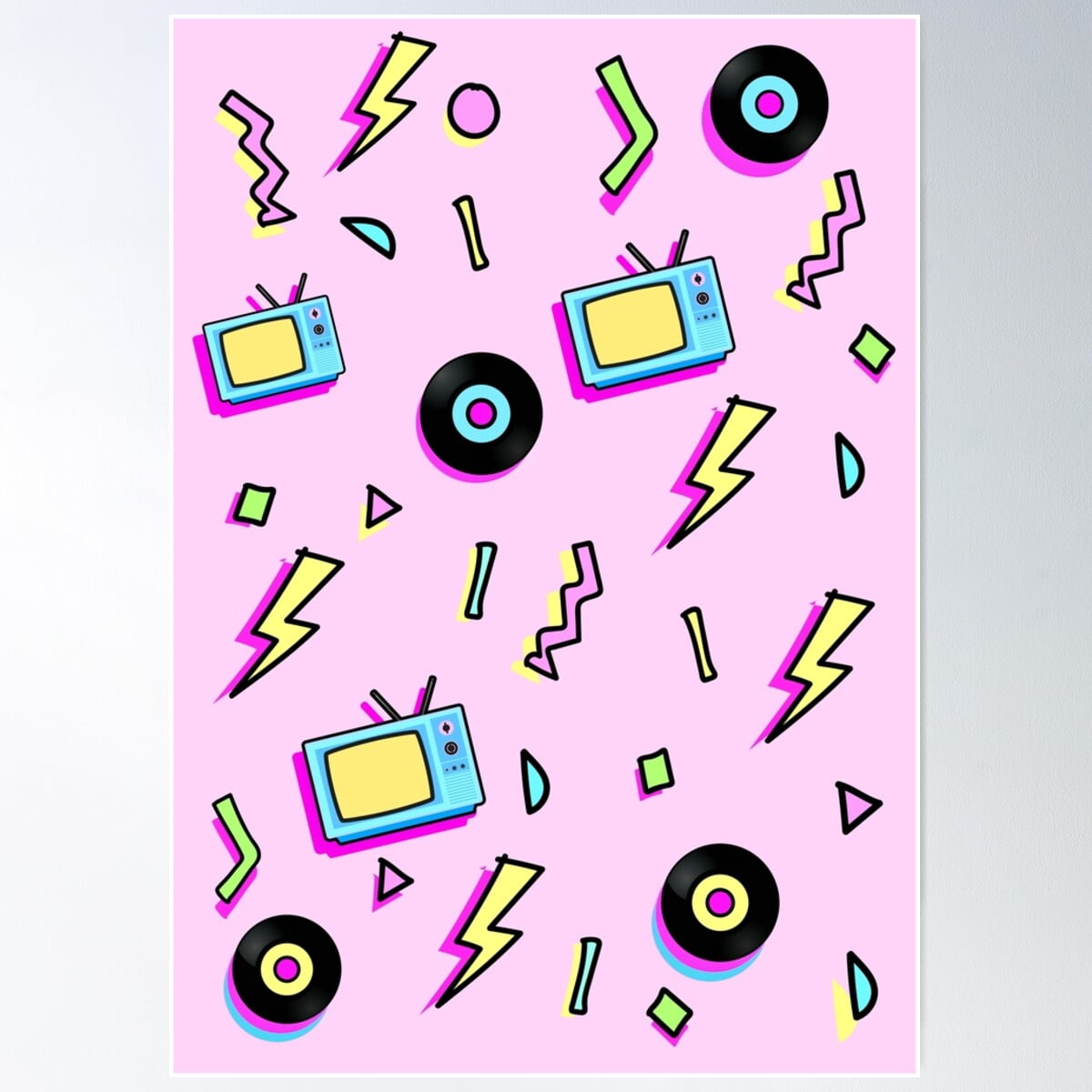 Pastel Retro Aesthetic L Pastel Retro Patterns Poster Wall Art, Modern ...