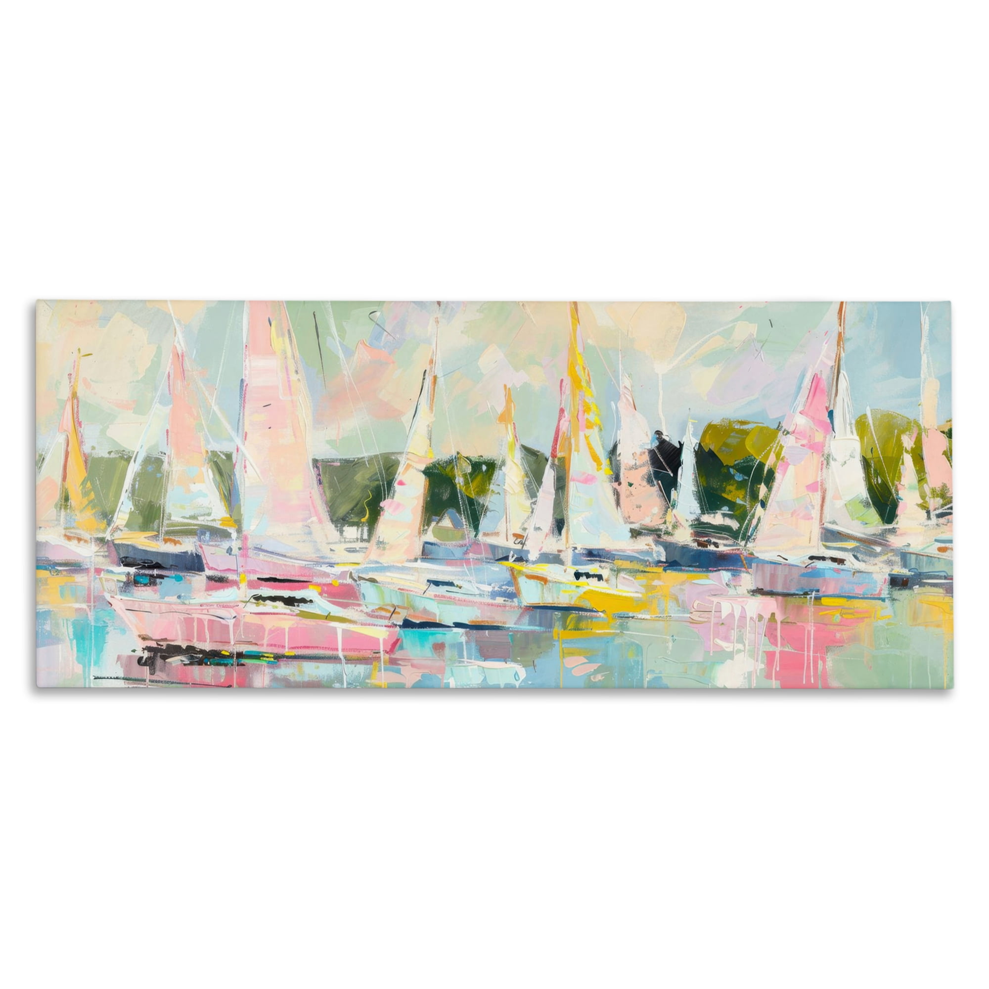 Stupell Industries Pastel Sails with Modern Paint Drip Canvas Wall Art ...
