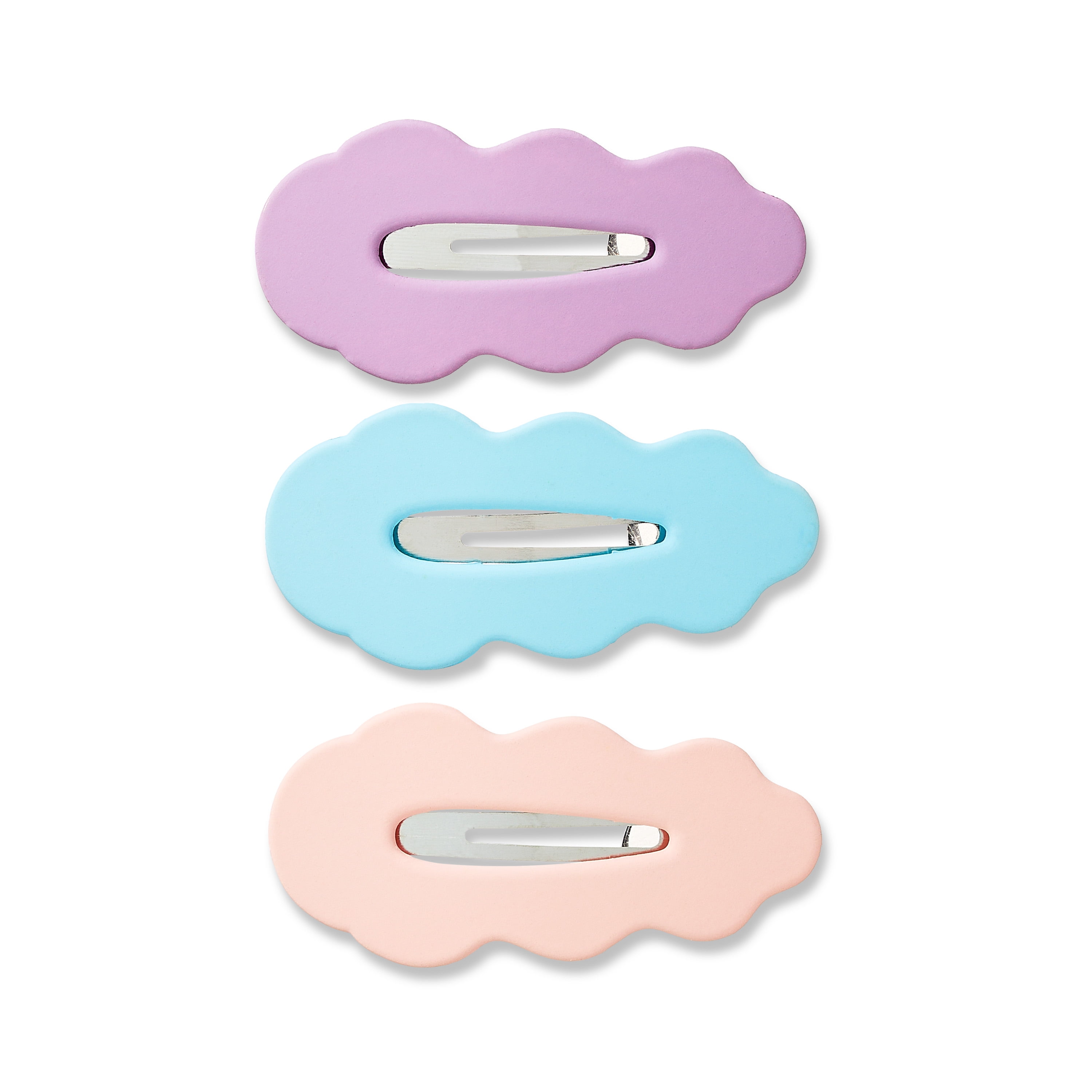 Pastel Scalloped Hair Snap Clips, 3 Count - Walmart.com