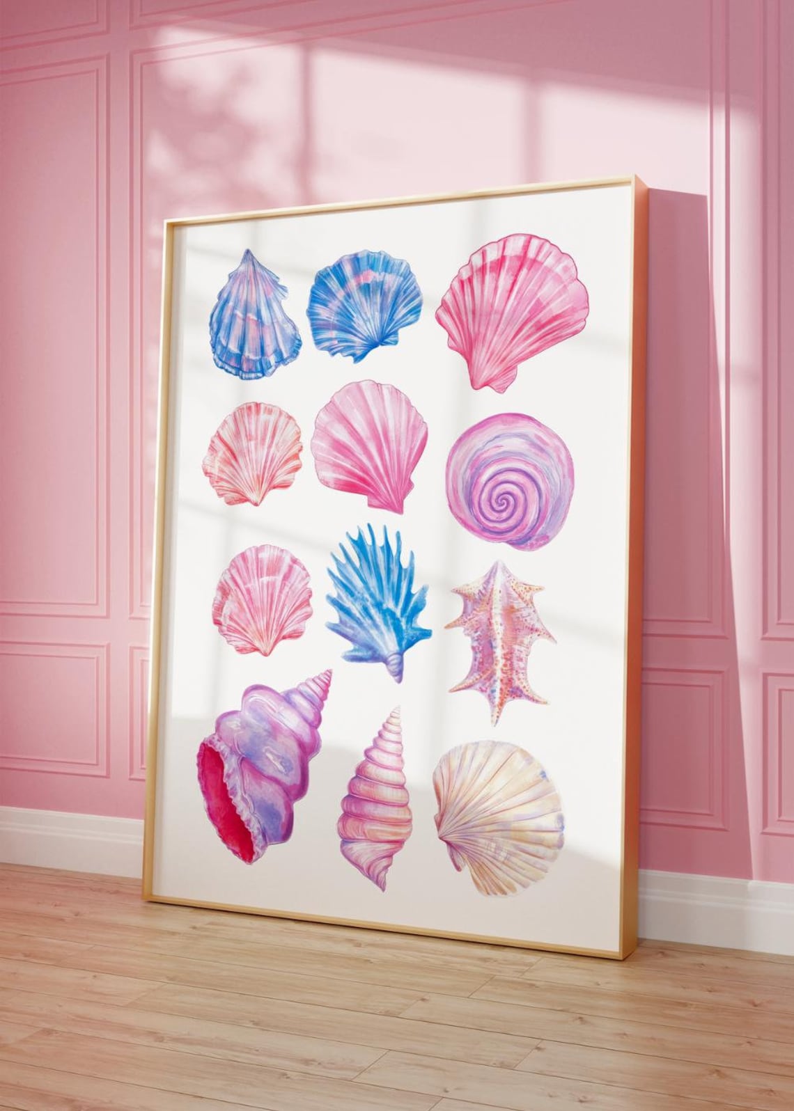 Pastel Seashell Art, Coastal Cowgirl Poster, Beach Dorm Room Decor ...