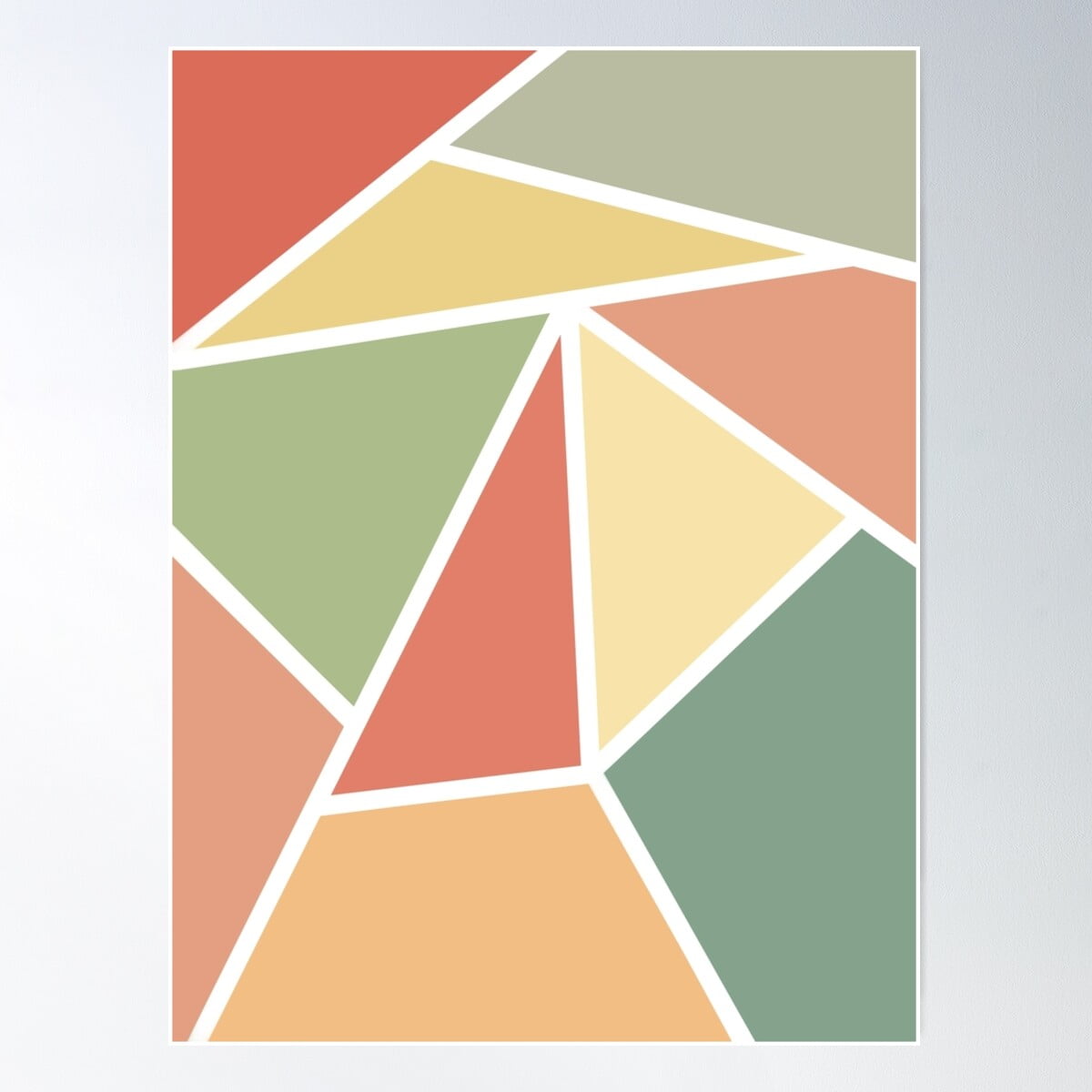 Pastel Shapes Poster Wall Art, Modern Wall Decor For Living Room ...