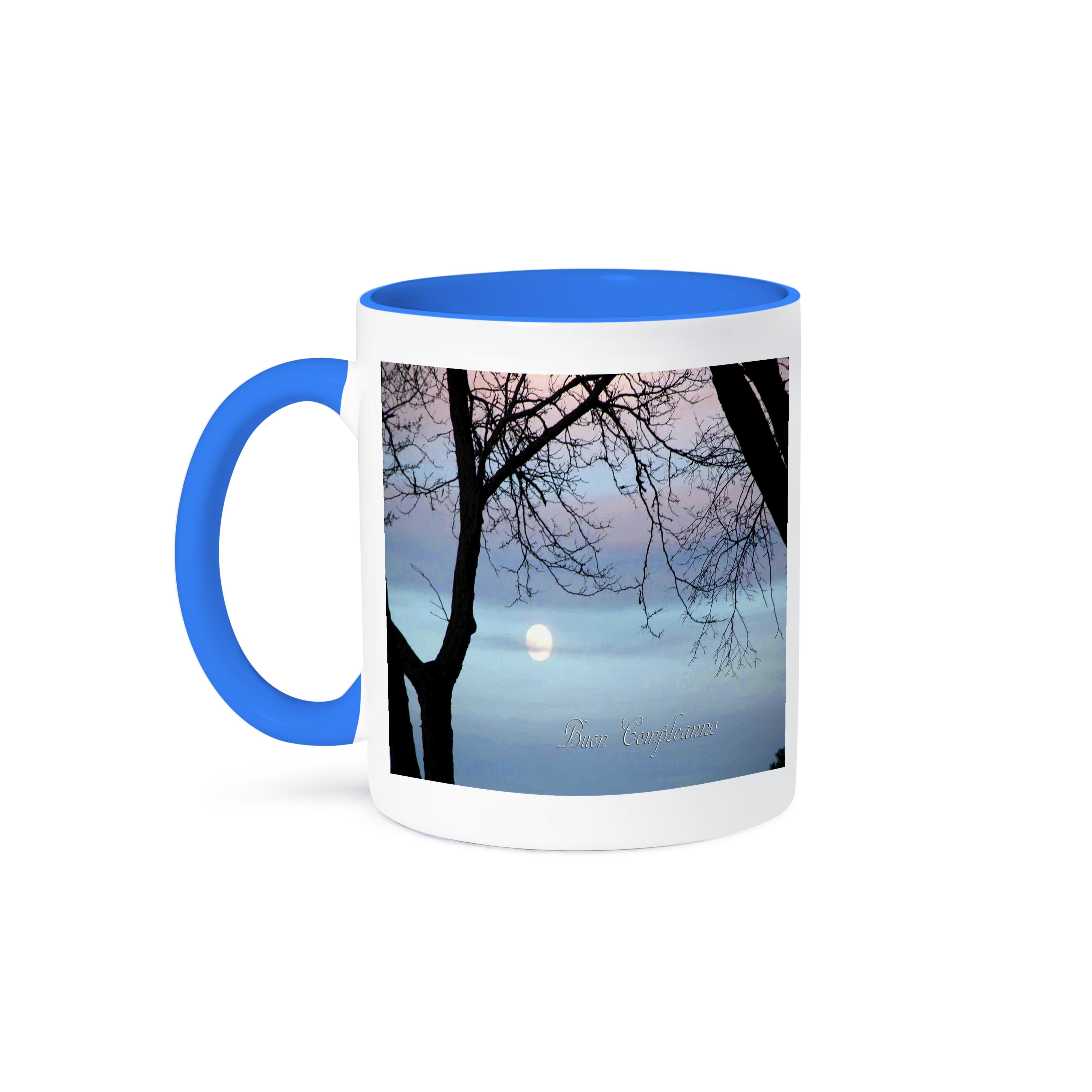 3dRose, Pastel Sky, Buon Compleanno, Happy Birthday in Italian, 15oz Two-Tone Blue Mug - Walmart.com