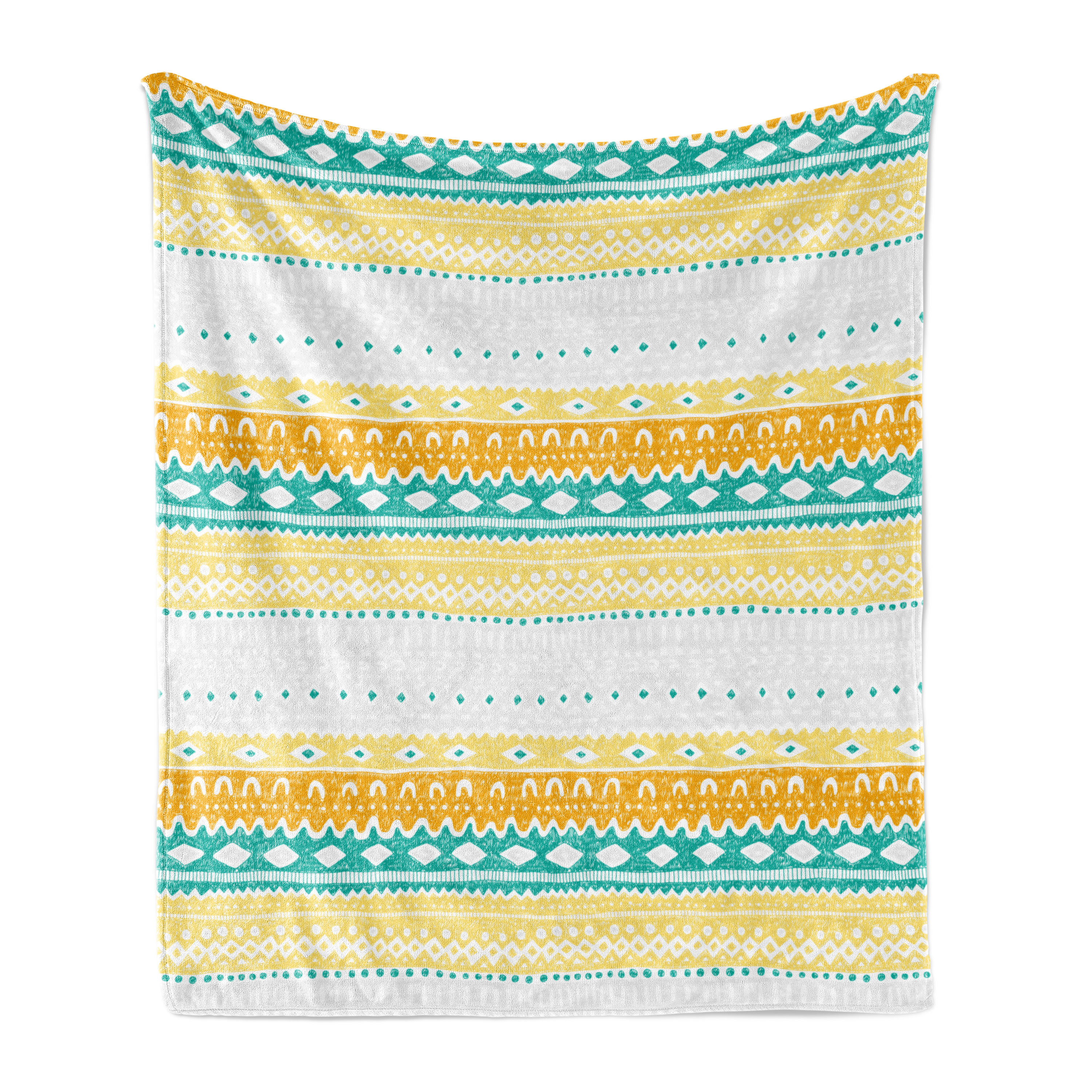 Pastel Soft Flannel Fleece Blanket, Hand Drawing Sketch of Motifs in ...