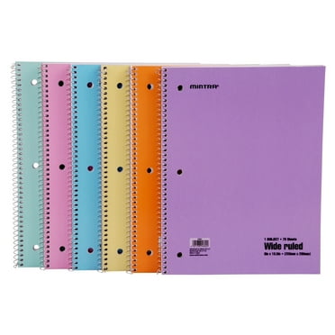 Better Office Products Spiral Notebooks, 6 Pack, 1 Subject, 70 Sheets ...