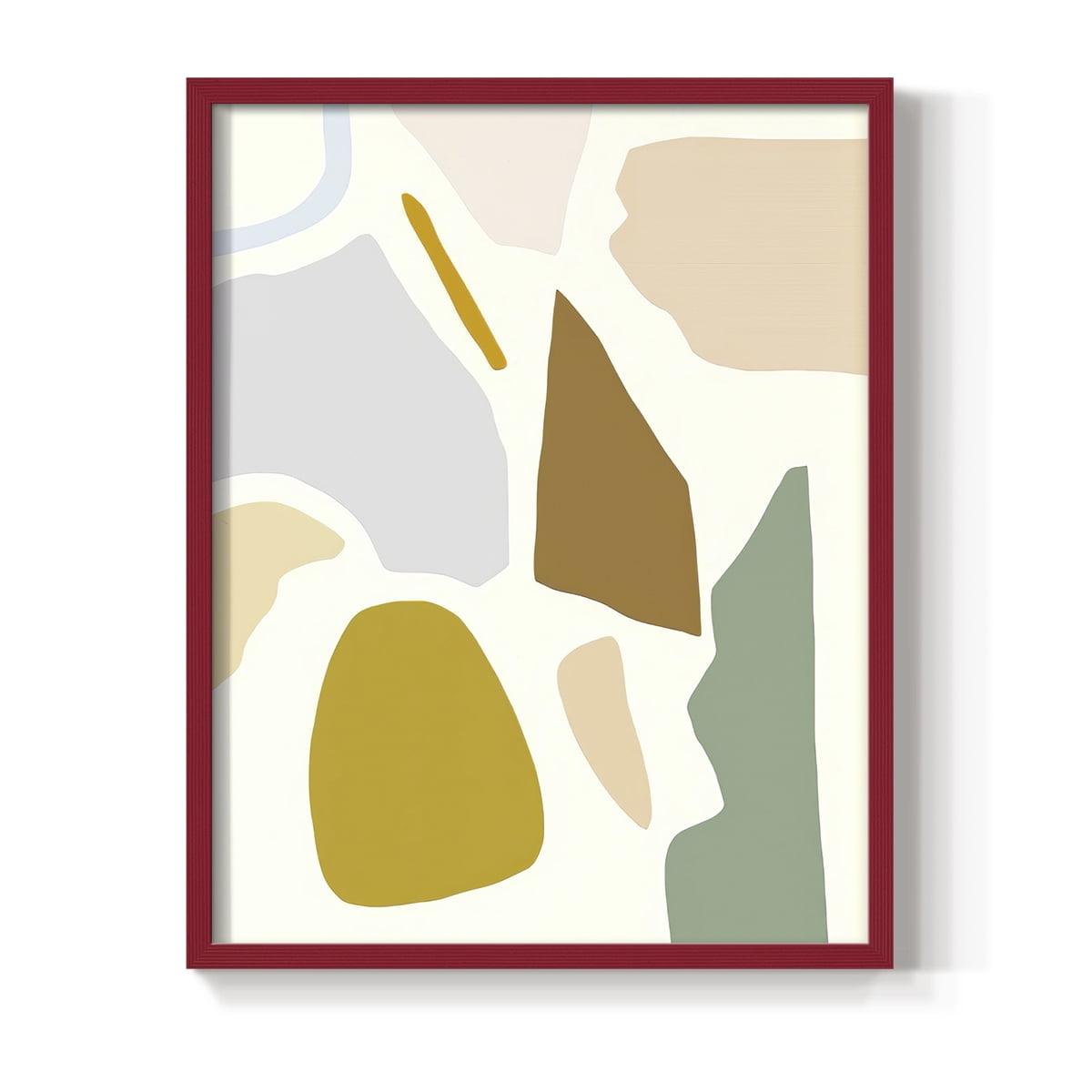 Pastel Splotches I Framed Print in Red Solid Wood Framed Print No Nail ...