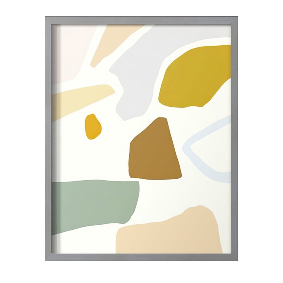 Pastel Splotches II Framed Print in Gray Solid Wood Framed Print No ...